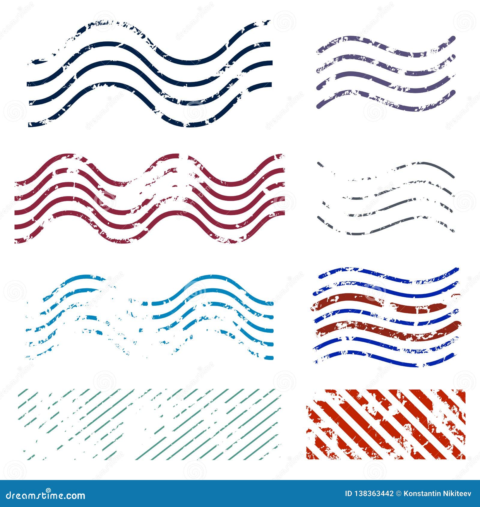 Vector Set of Color Abstract Postage Stamps Stock Vector - Illustration ...