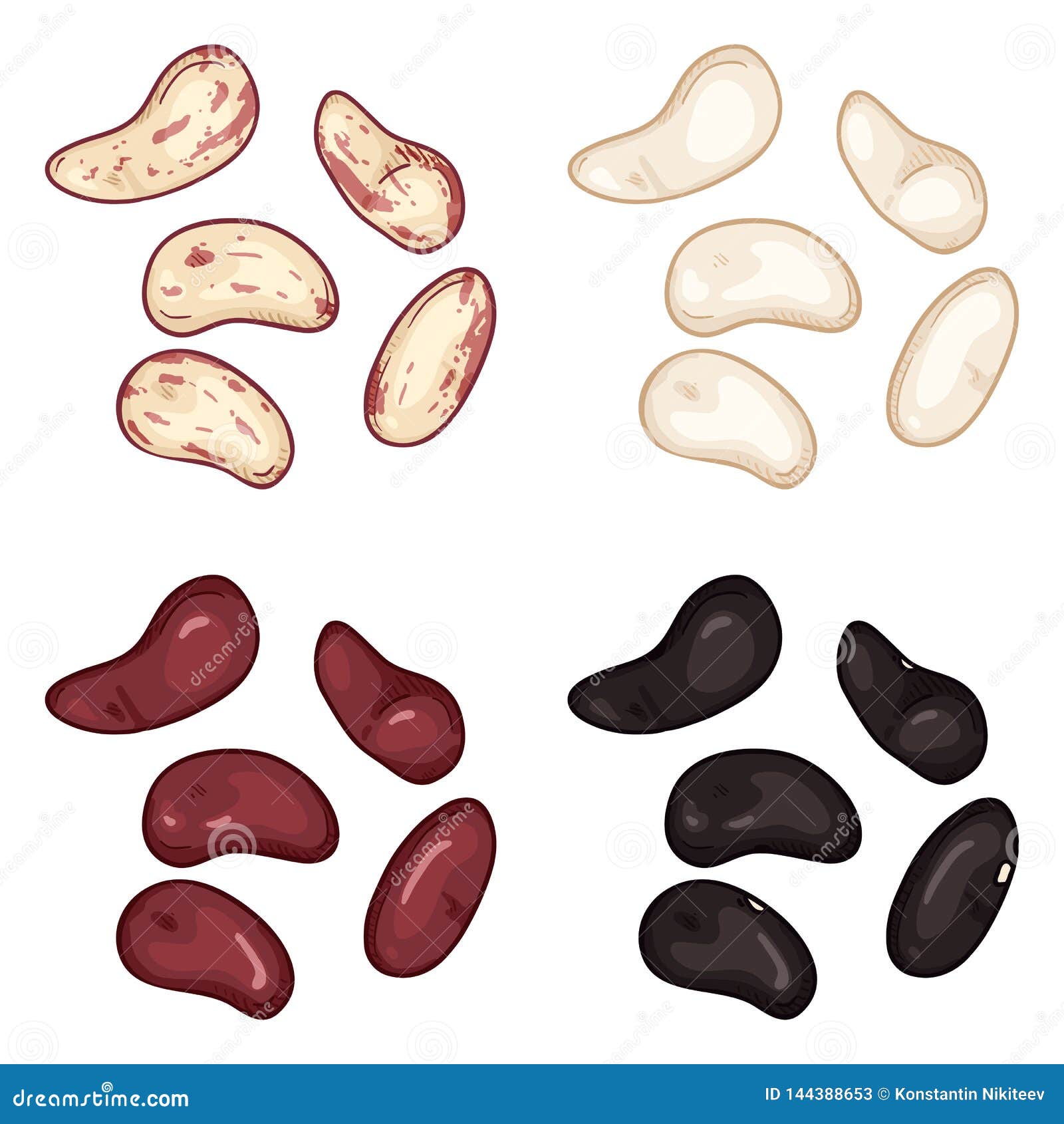 Vector Set of Color Cartoon Beans Stock Vector - Illustration of ... Vector Set of Color Cartoon Beans Stock Vector - Illustration of ...