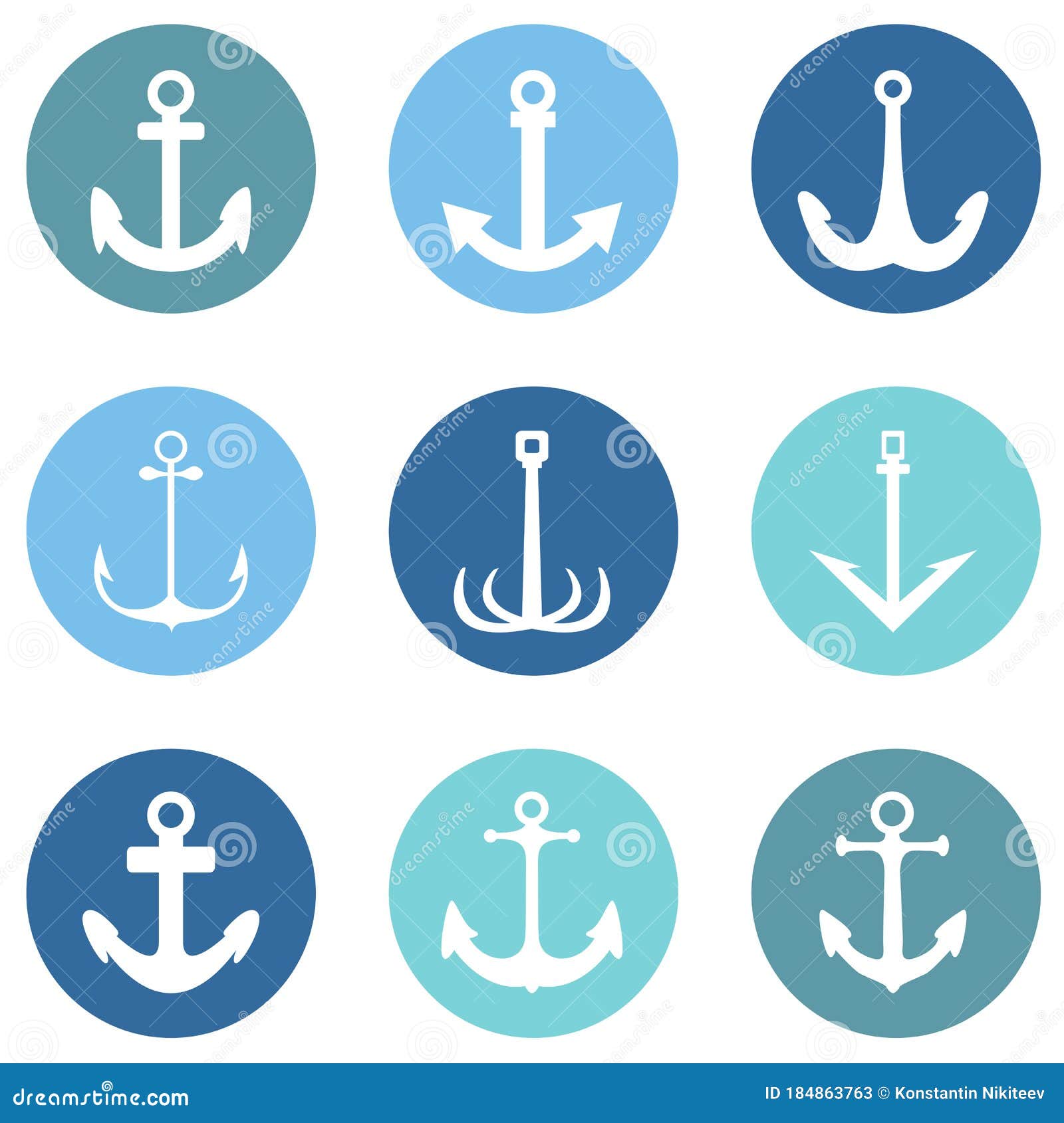 Vector Set of Anchor Icons stock vector. Illustration of isolated ...