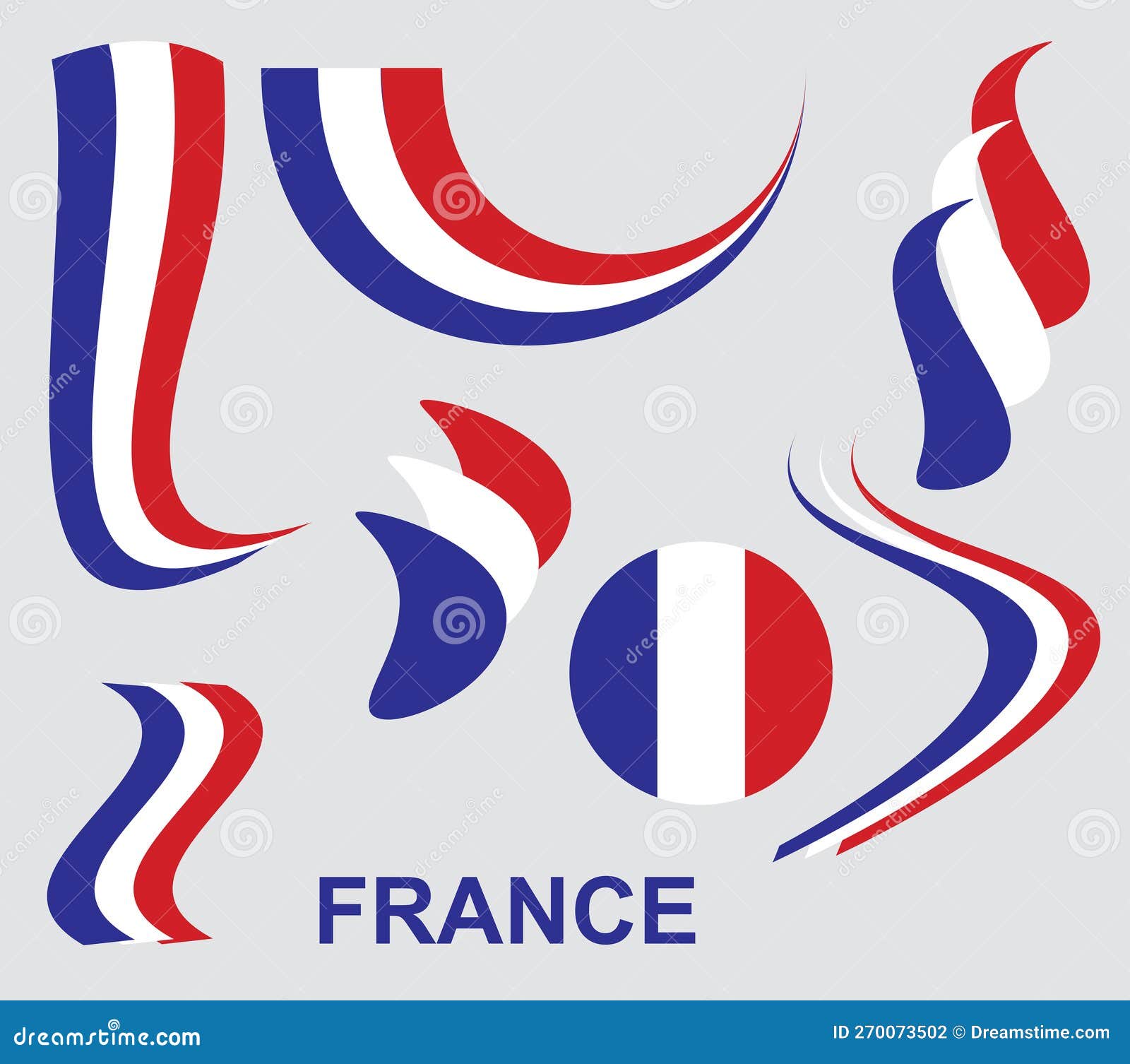 Vector Set of Color Design Elements - Flag of France Stock Illustration ...