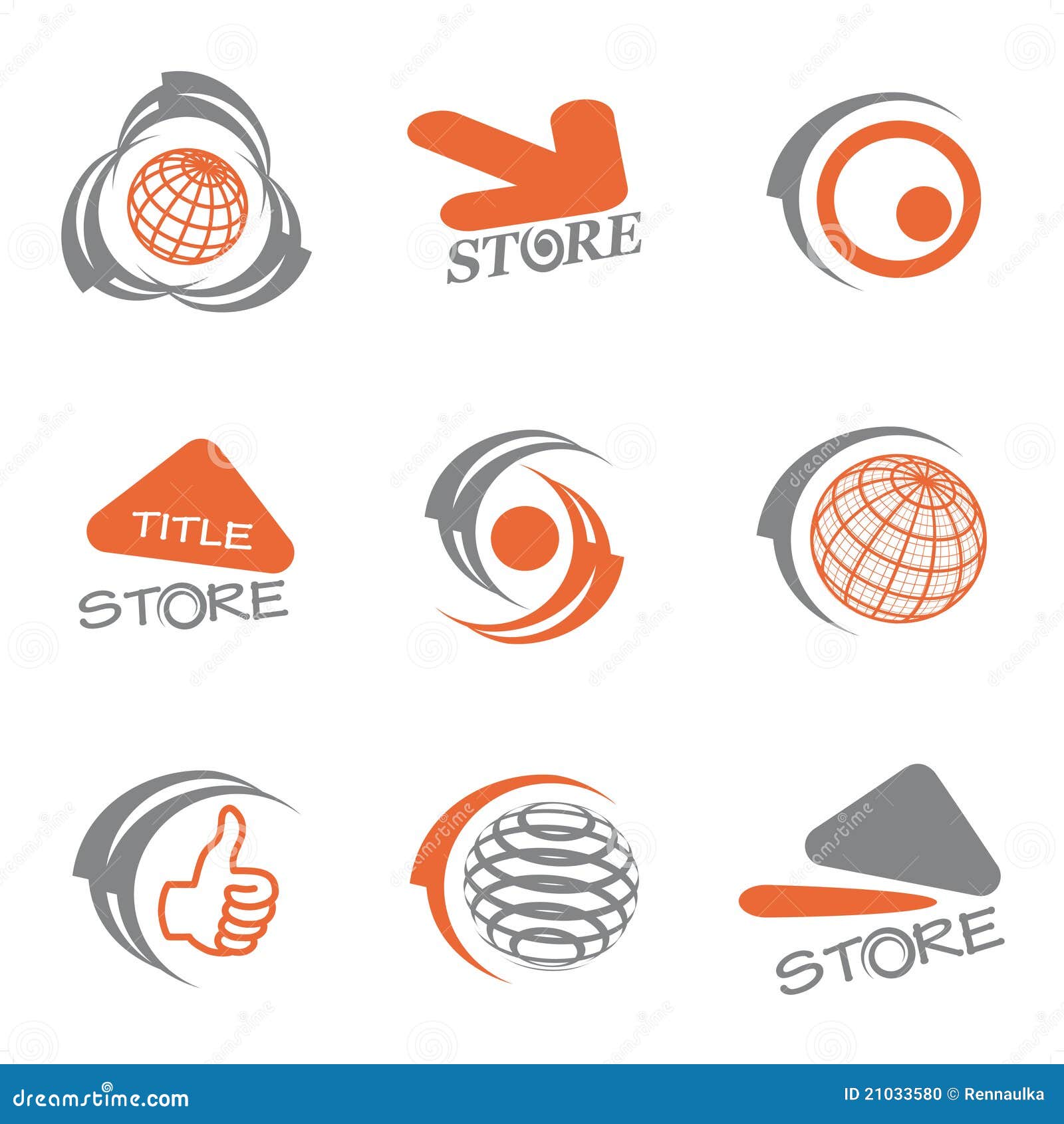 Vector set of color logos stock vector. Illustration of curve - 21033580