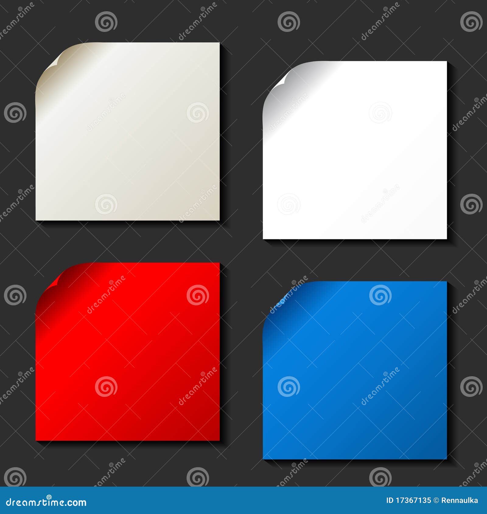 Vector Set of Color Papers with Curled Corner Stock Vector ...