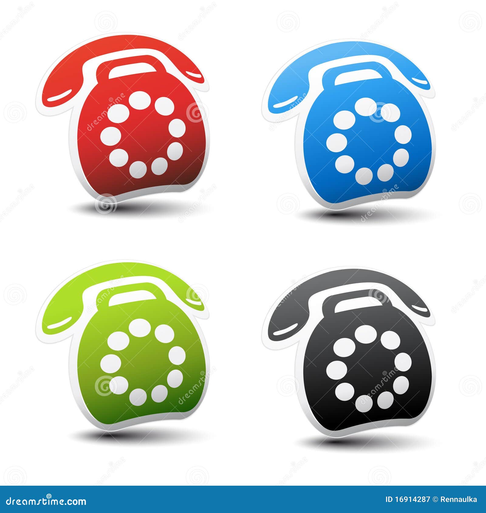 Vector set of color phone stock vector. Illustration of fabric - 16914287