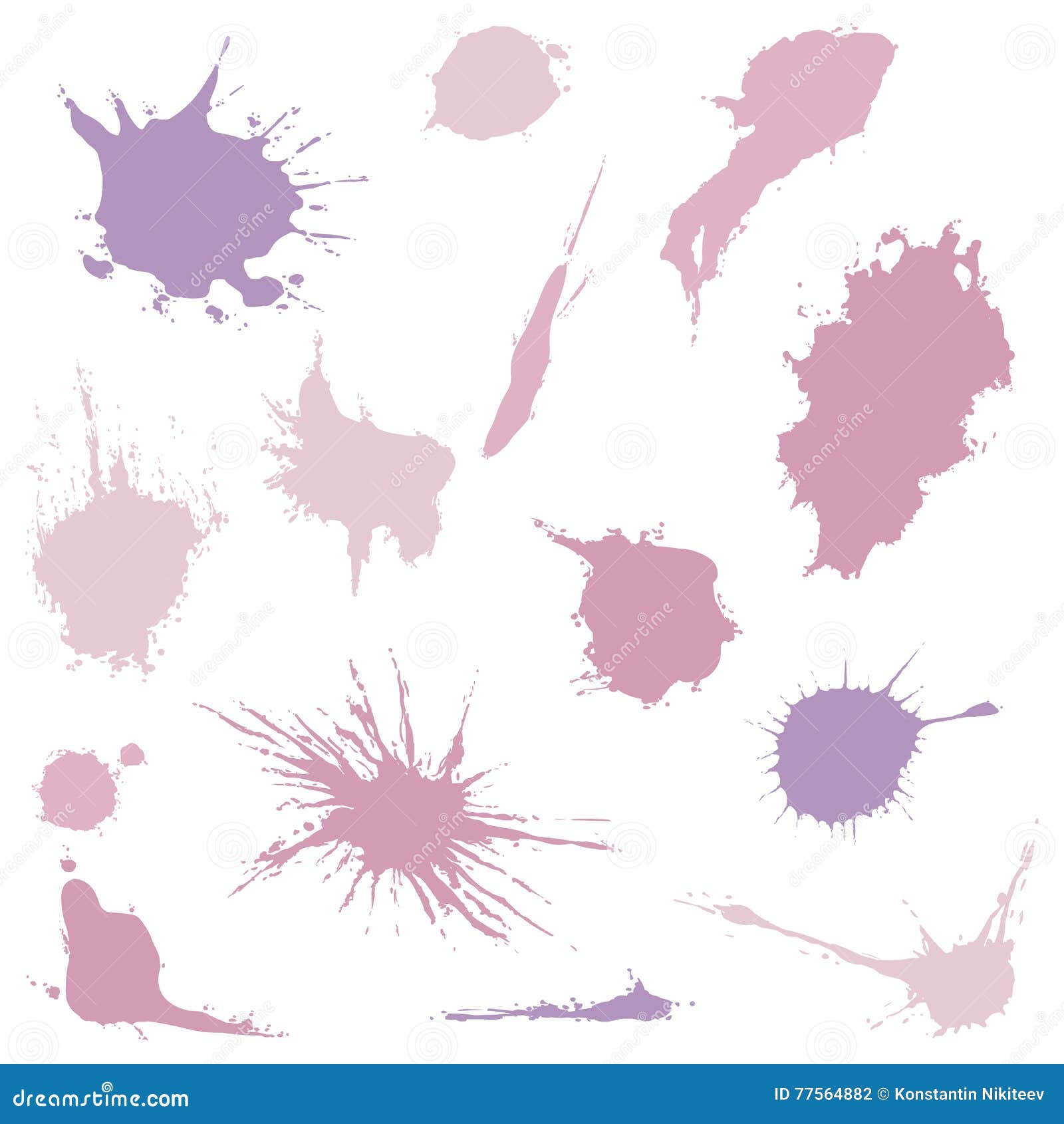 Vector Set of Color Pink and Purple Spots Stock Vector - Illustration ...