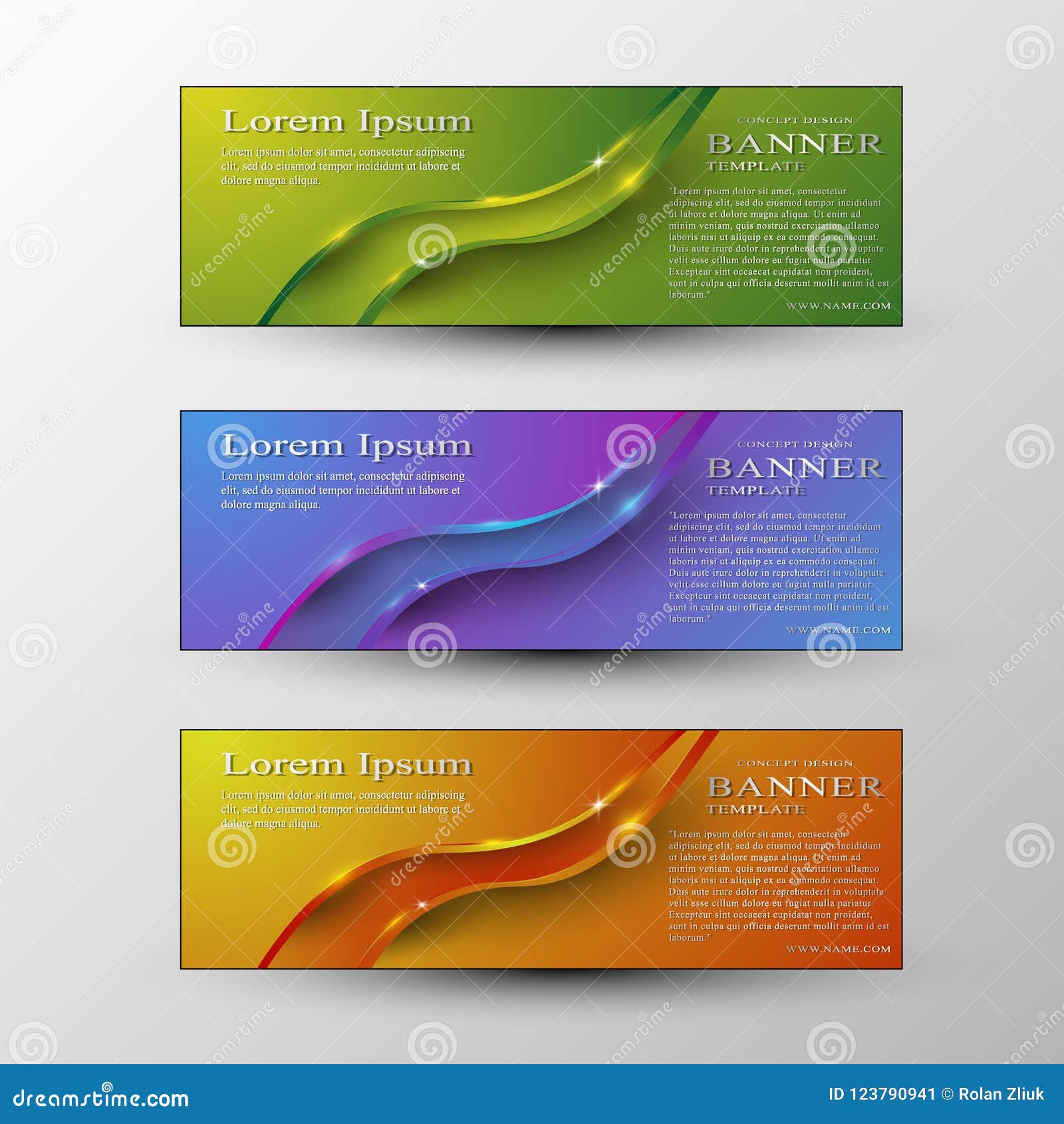 Set of Banners Template with Headline Stock Vector - Illustration of ...