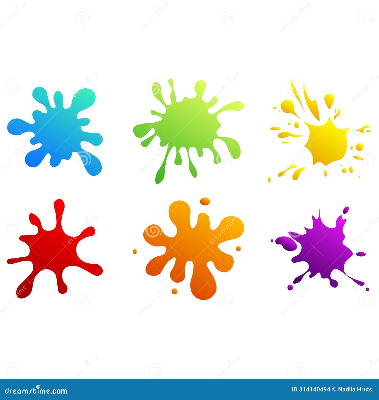 Vector Set of Colored Blots on the White Background Stock Vector ...