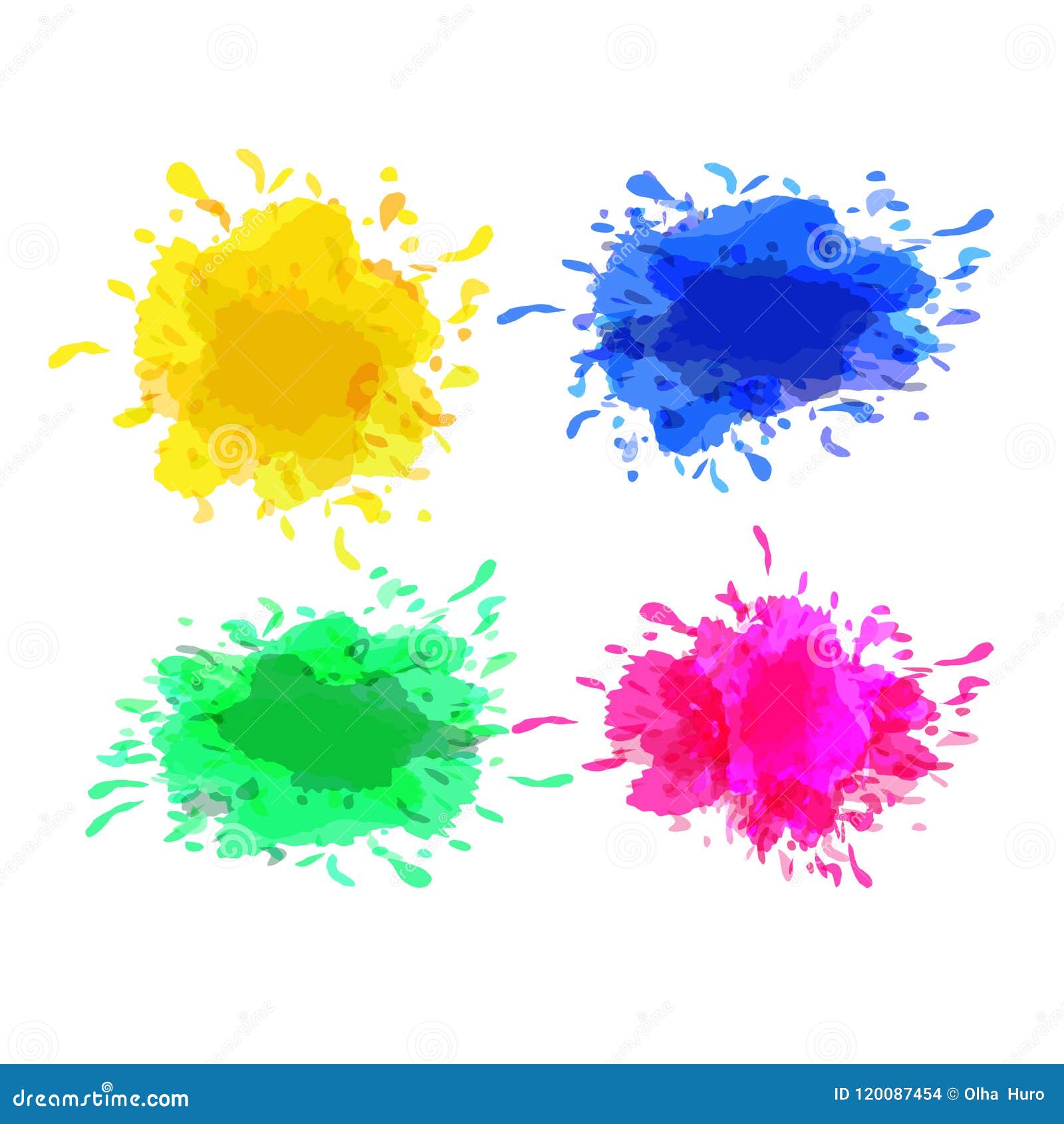 Vector Set of Colored Blots on the White Background Stock Vector ...