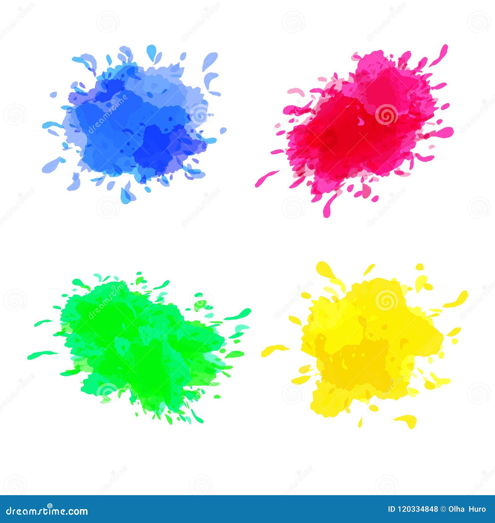 Vector Set of Colored Blots on the White Background Stock Vector ...
