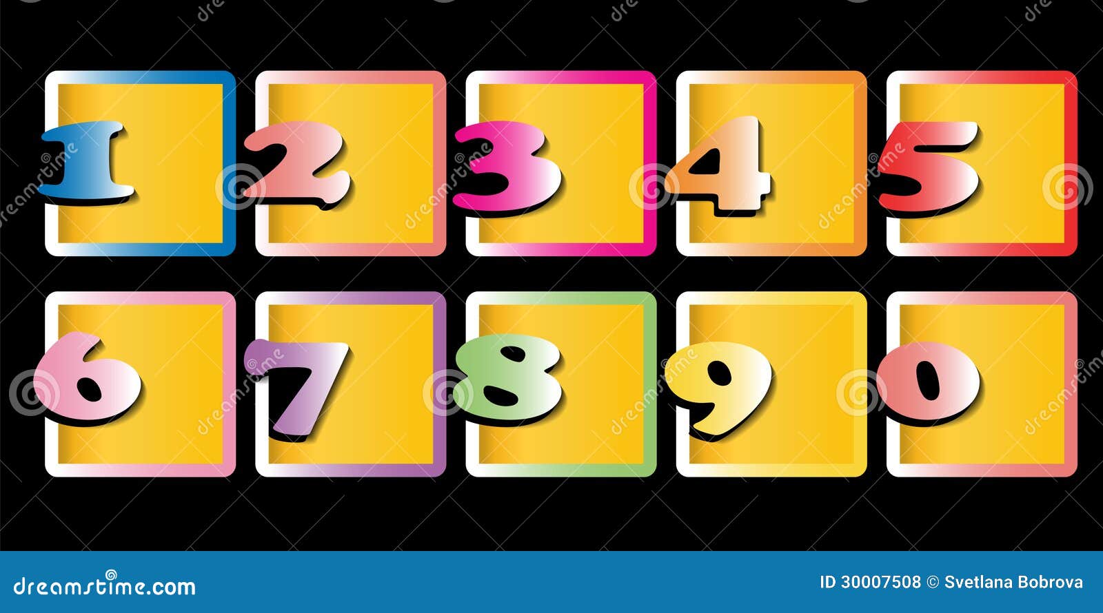 Numbered buttons stock vector. Illustration of advertising - 30007508