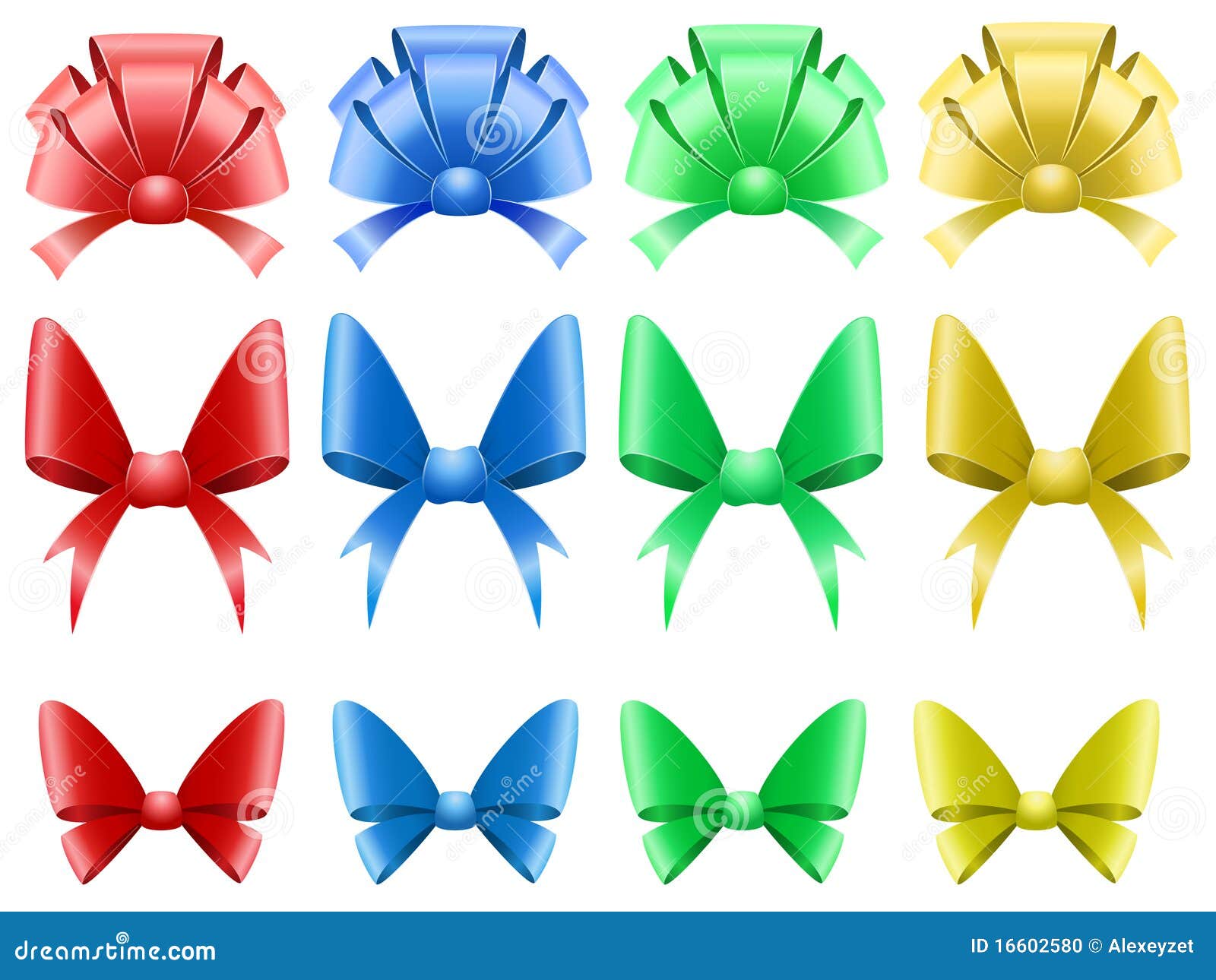 Vector Set of Colored Decoration Bows Stock Vector - Illustration of ...