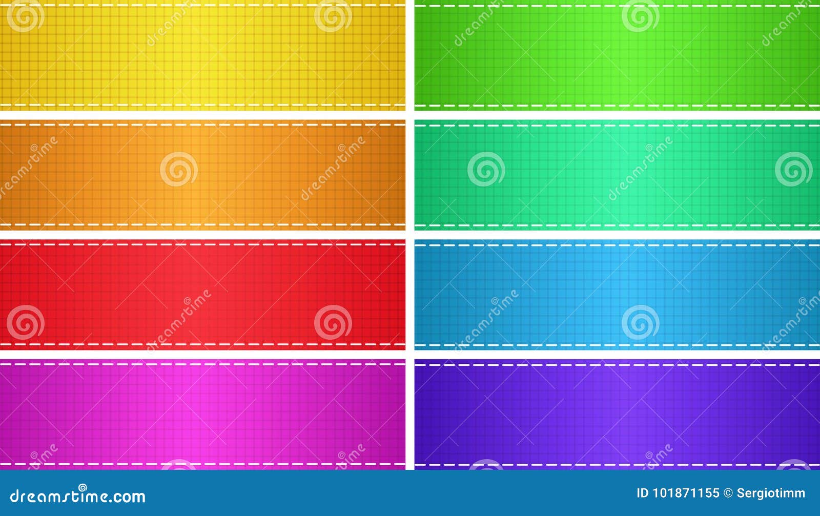 Vector Set of Colored Glossy Empty Rectangular Banners Stock Vector ...