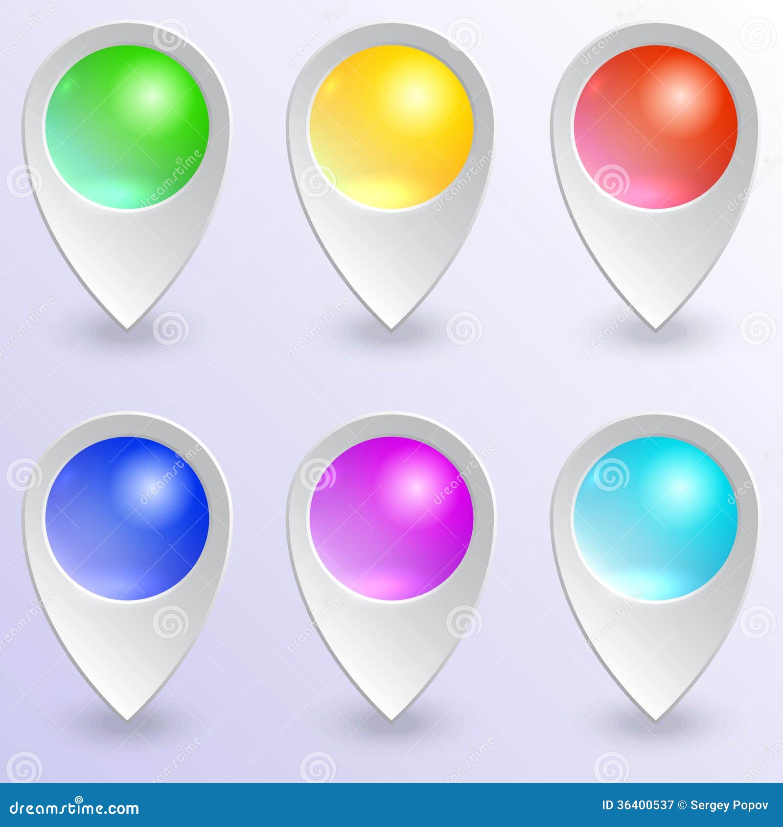 Vector Set of Colored Map Pins Stock Vector - Illustration of plan ...