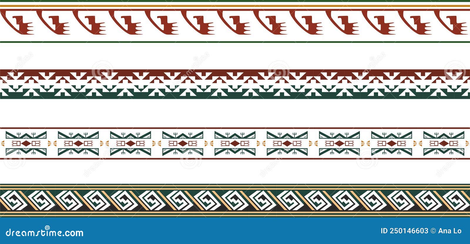 Vector Set of Colored Native American National Borders. Stock Vector ...