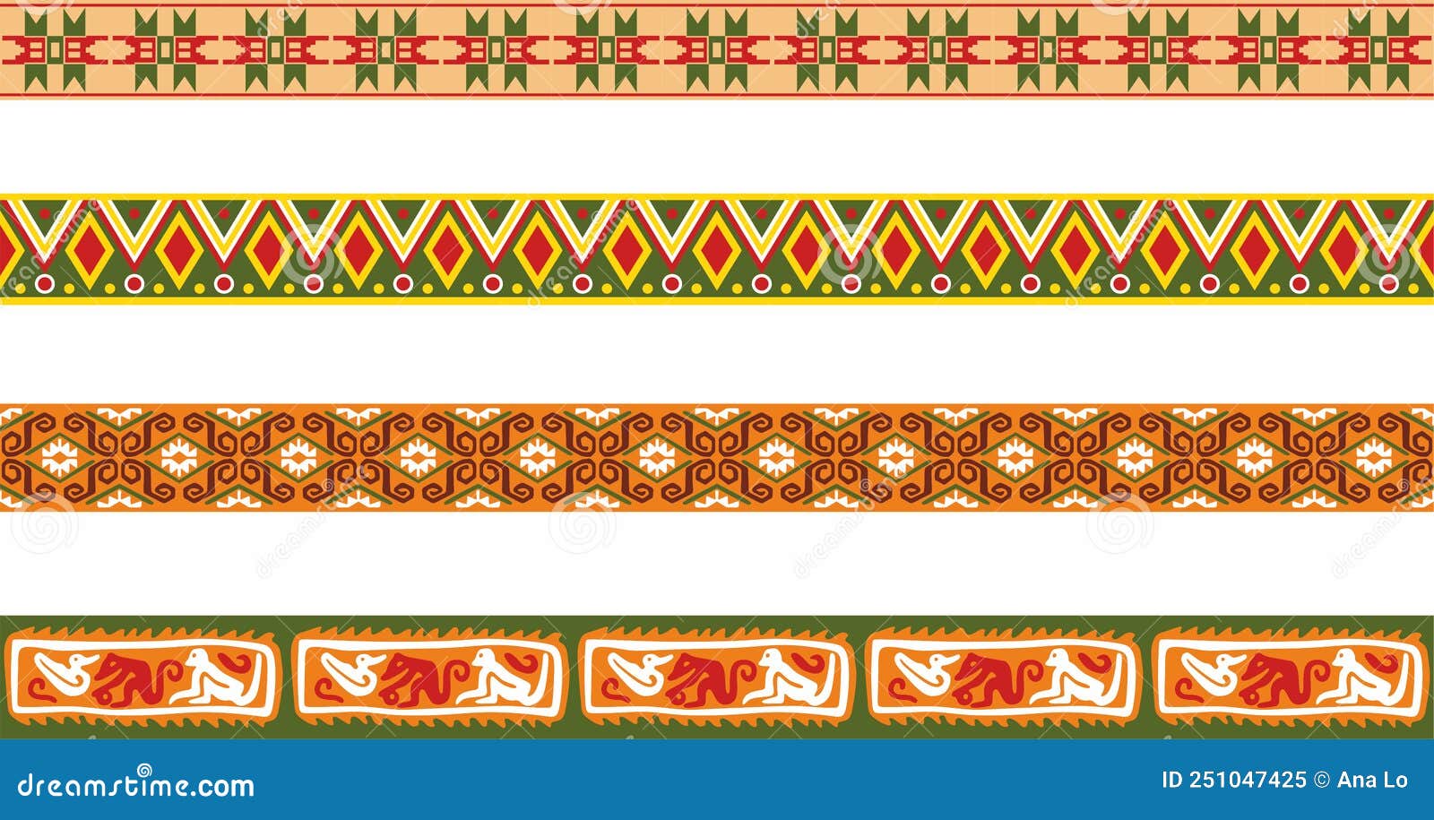 Vector Set Of Colored Native American National Borders. | CartoonDealer ...