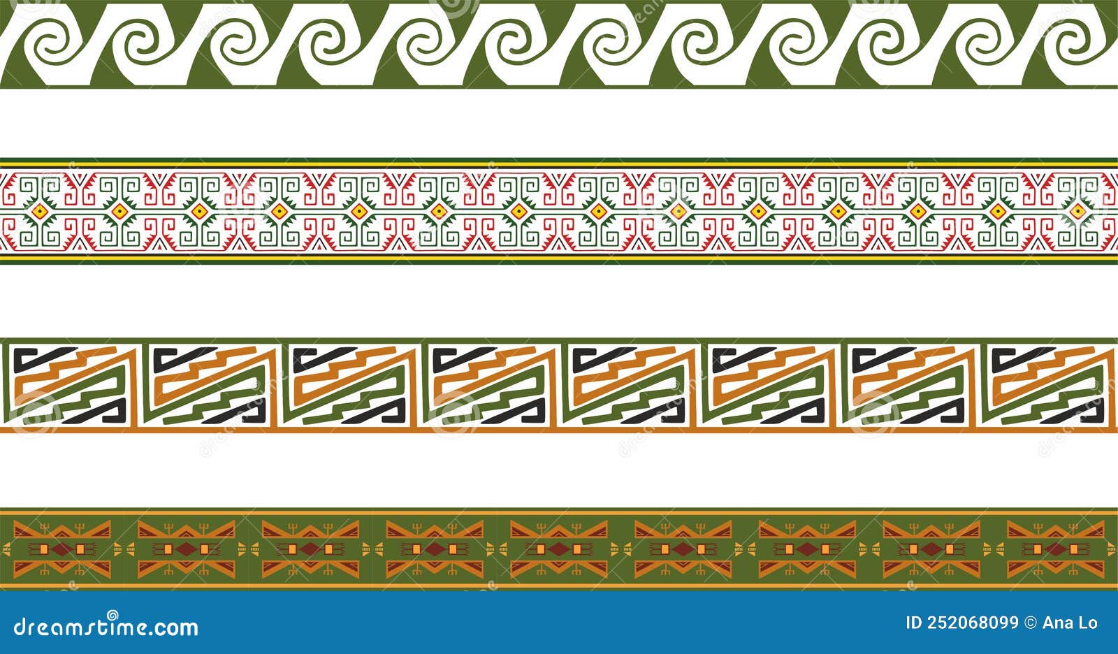 Vector Set of Colored Native American National Borders. Stock Vector ...