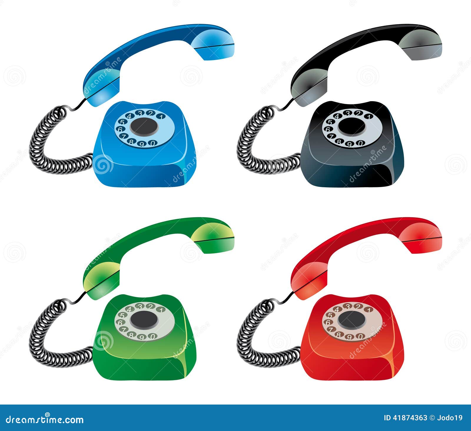 Vector Set of Colored Phones Stock Vector - Illustration of call ...