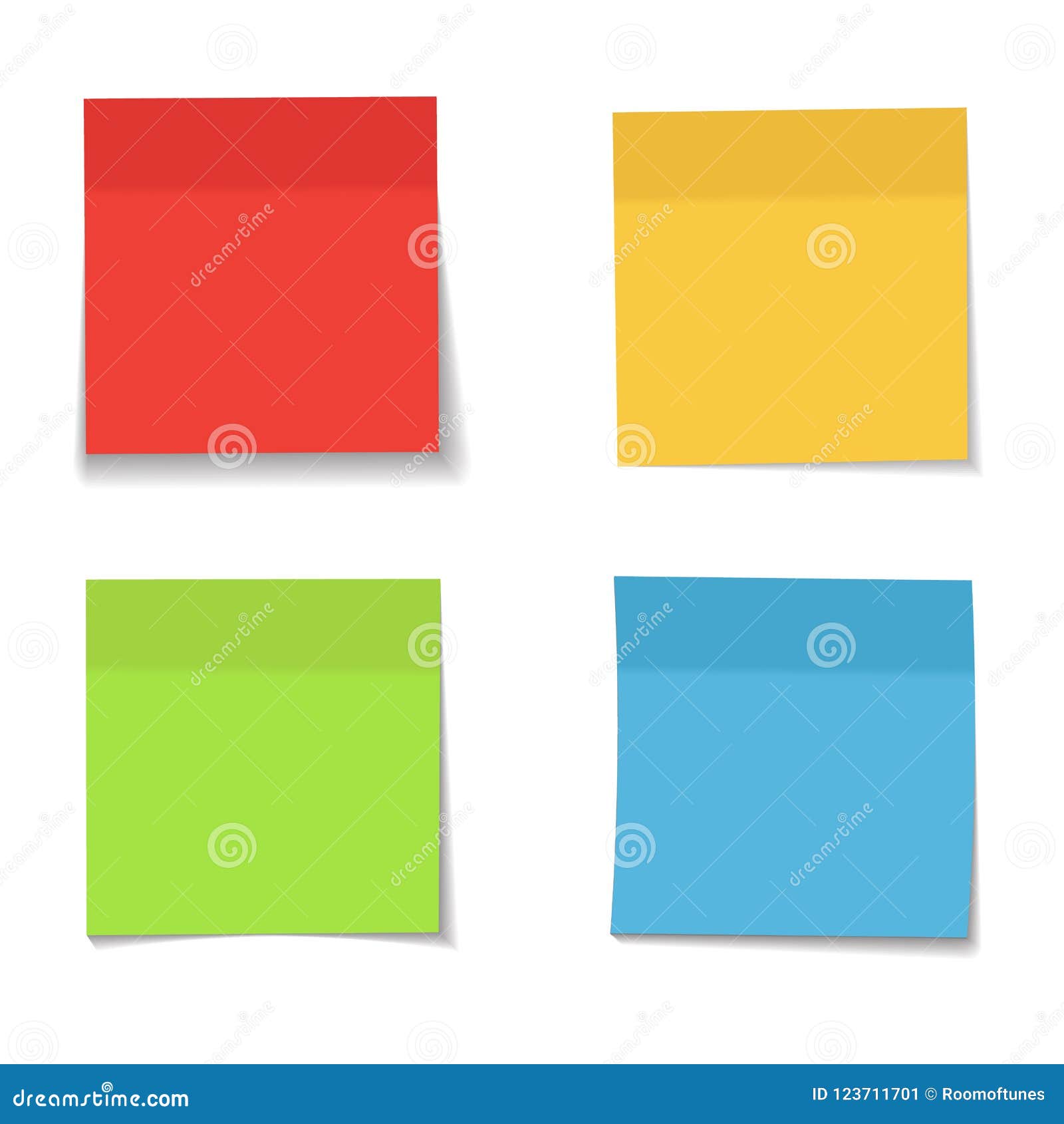 Vector Set of Colored Realistic Paper Memo Sheets Stock Vector ...