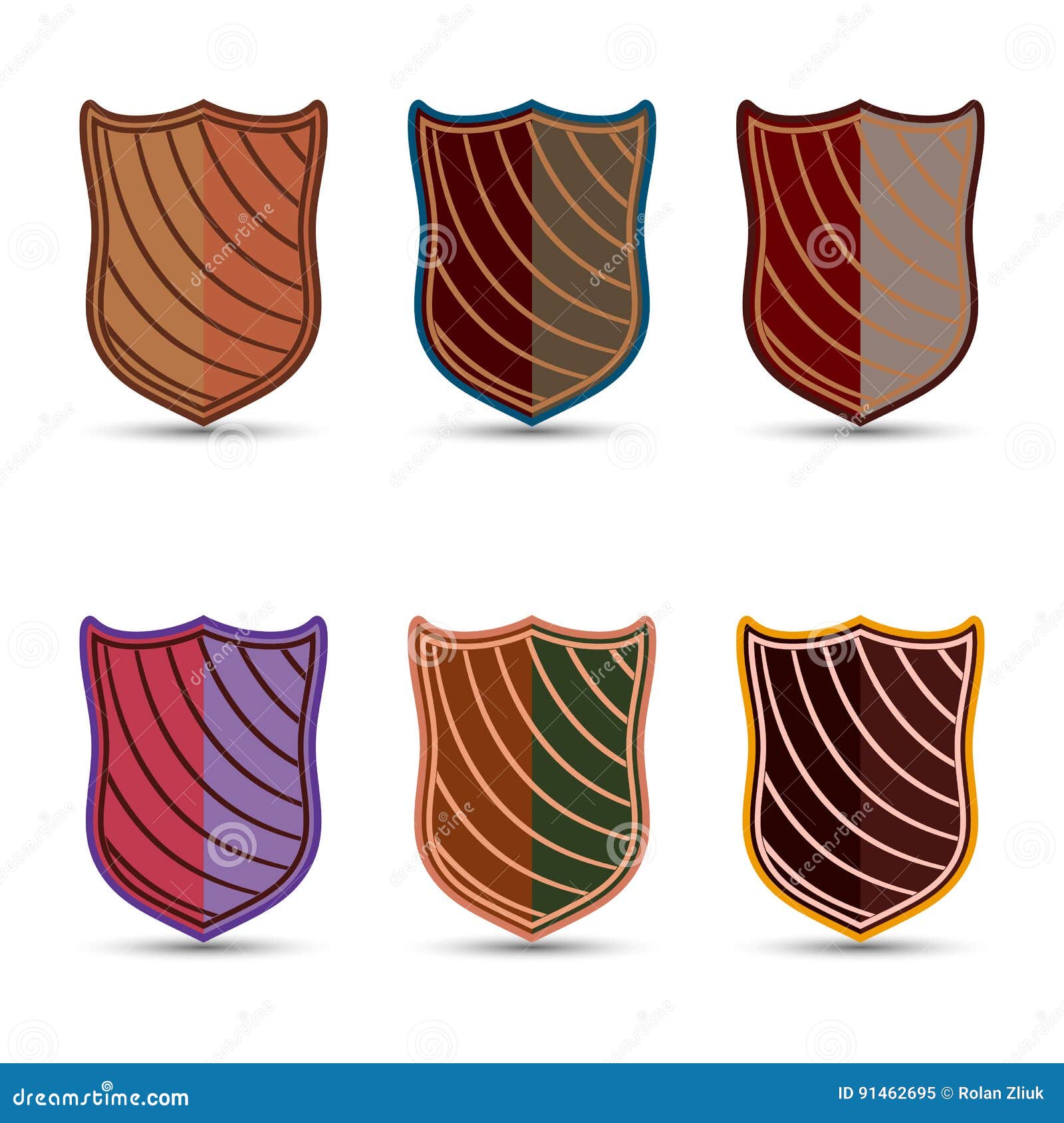 The Vector Set of Colored Shields Stock Vector - Illustration of ...