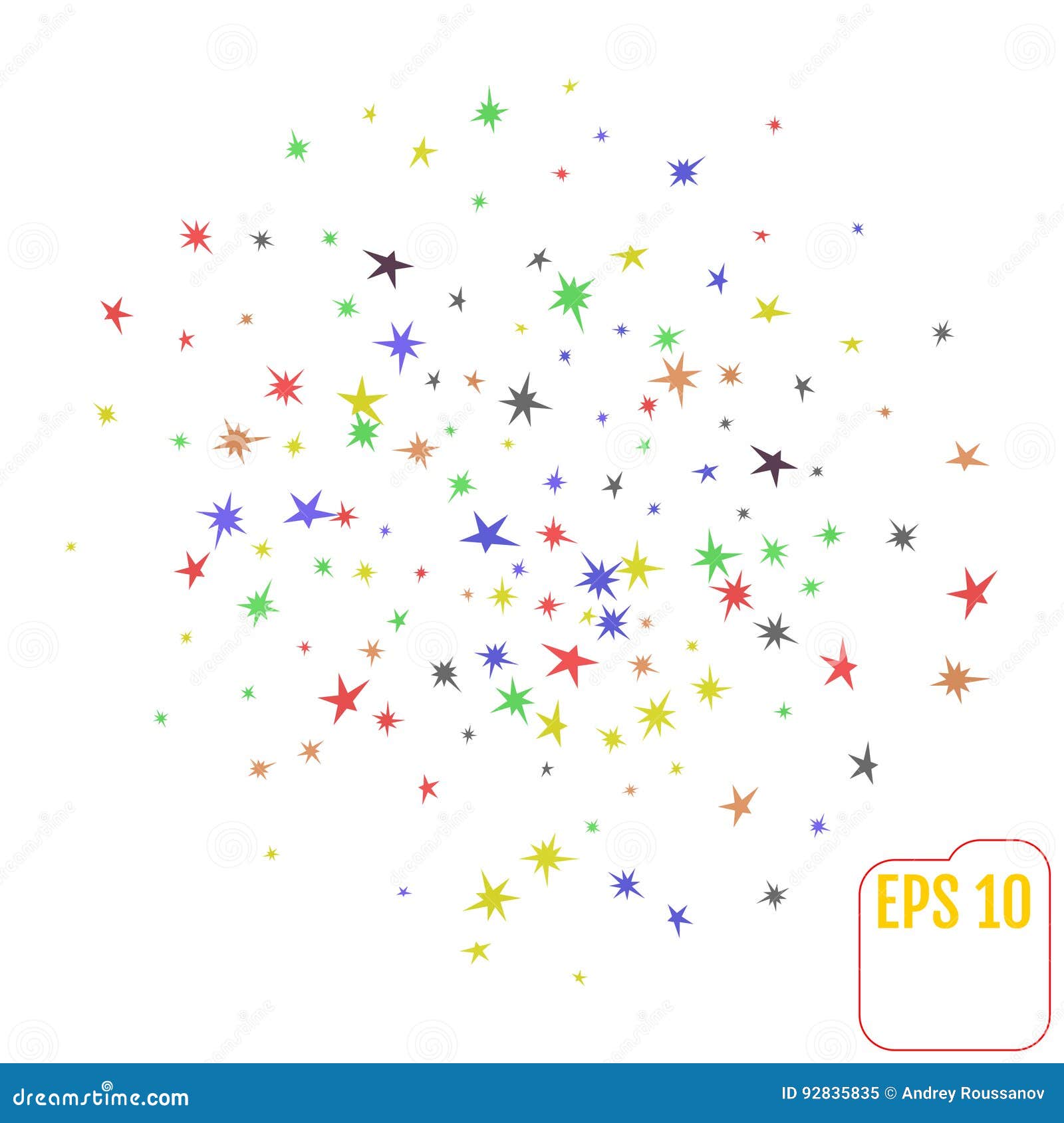 Vector Set Colored Stars Isolated on White Background. Stock Vector ...