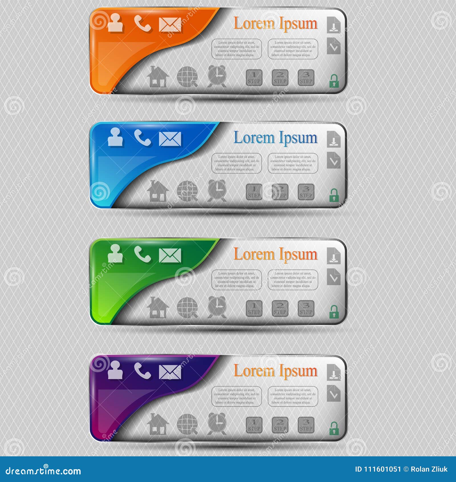 The Vector Set of Colored Transparent Banners with Different Symbol ...