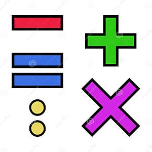 Signs Add Subtract Multiply Divide 3d Stock Illustration 