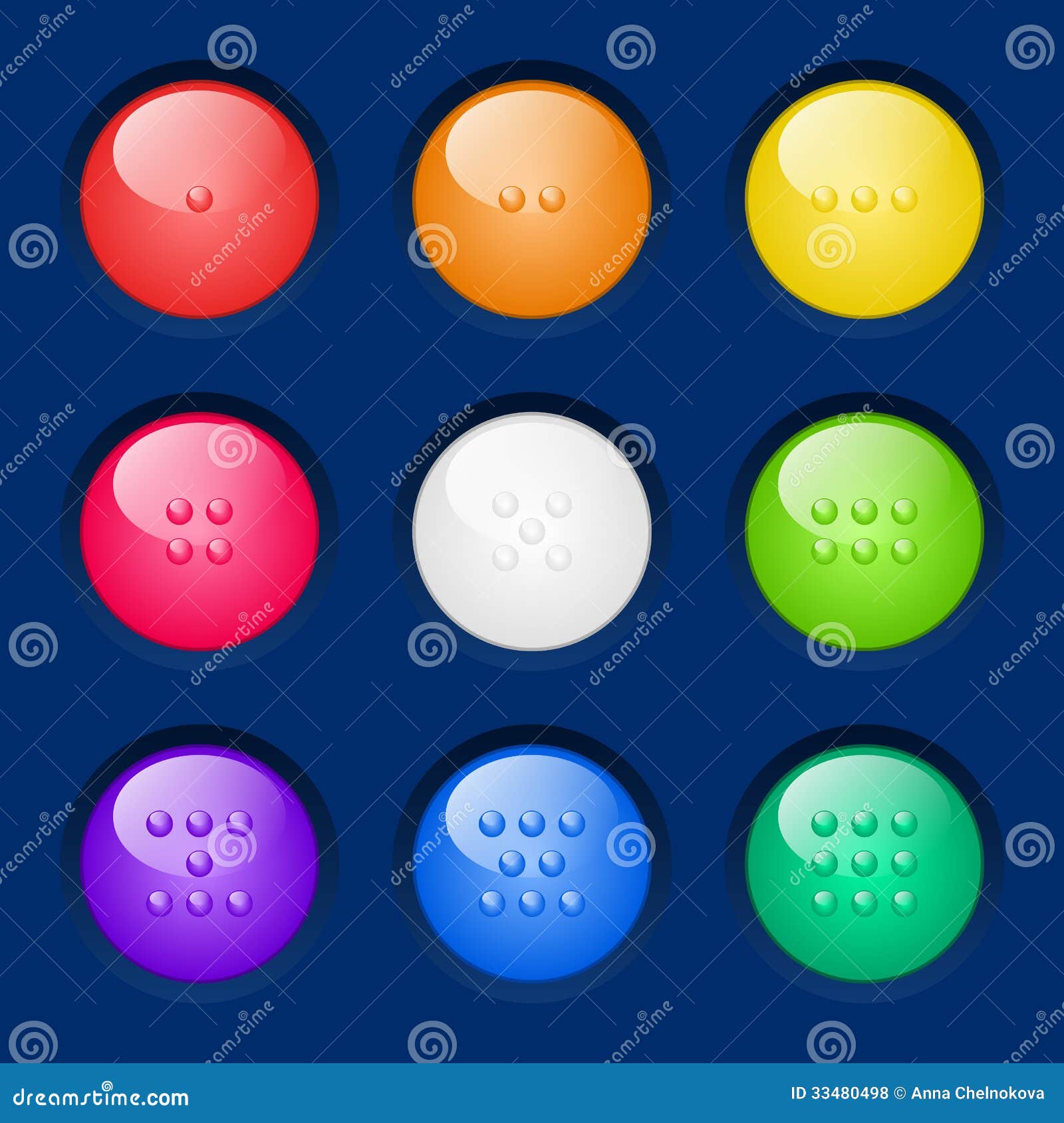 Vector Set Colorful Buttons. Stock Vector - Illustration of modern ...