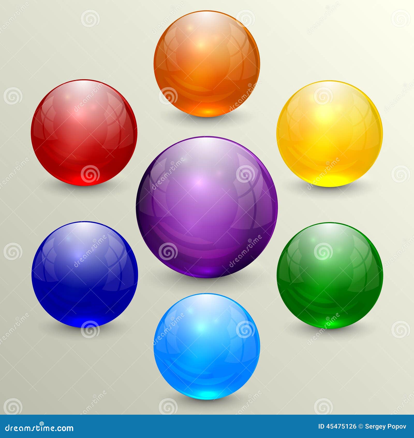 Vector Set of Colorful Crystal Globes Stock Vector - Illustration of ...
