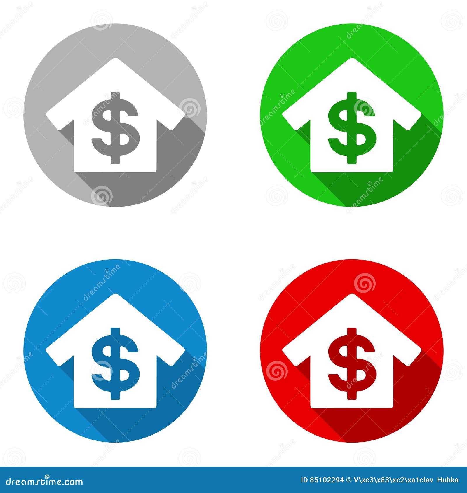 Vector Set Colorful Flat Icons Bank Stock Illustration - Illustration ...
