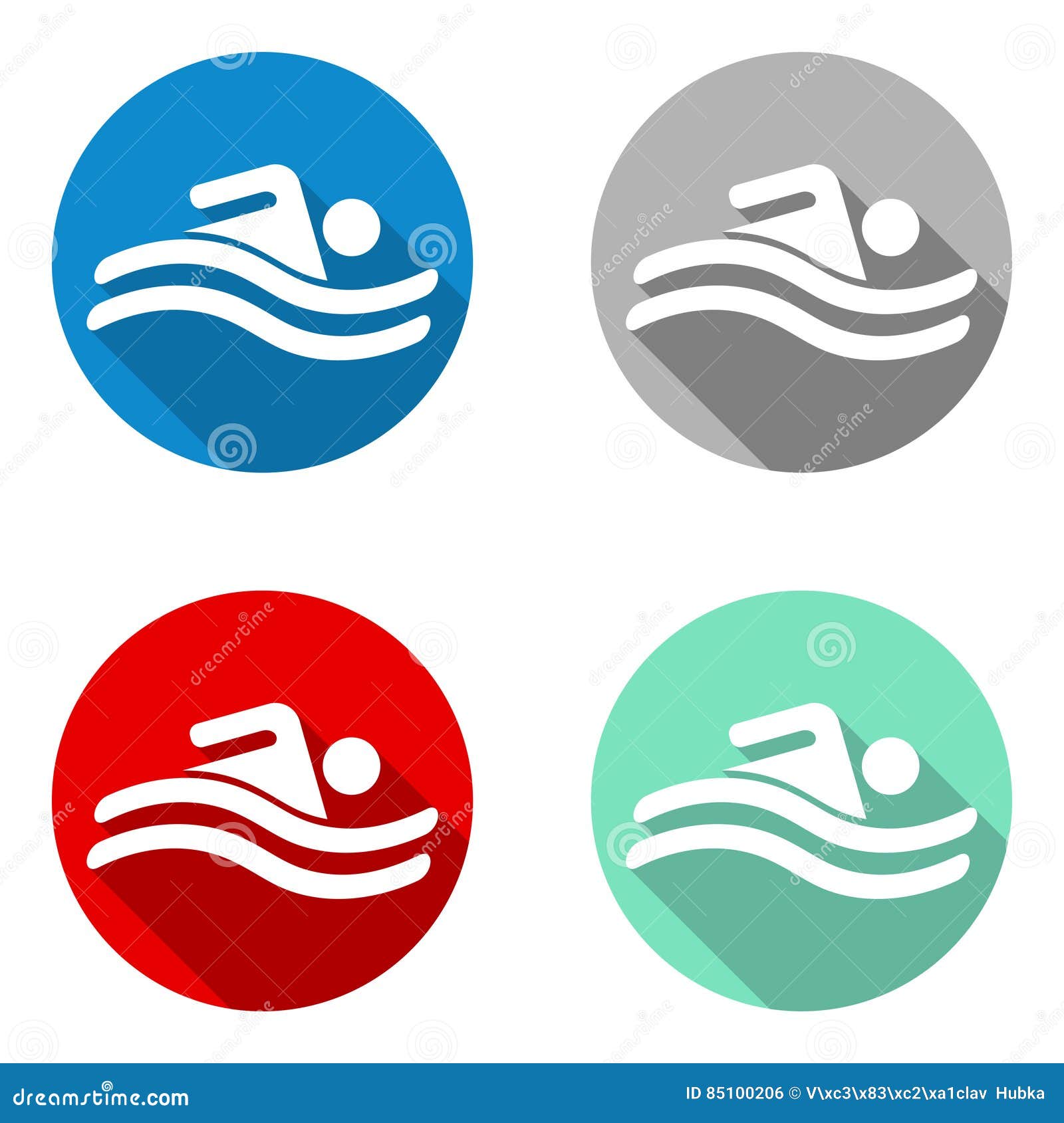 Vector Set Colorful Flat Icons Pool Stock Illustration - Illustration ...
