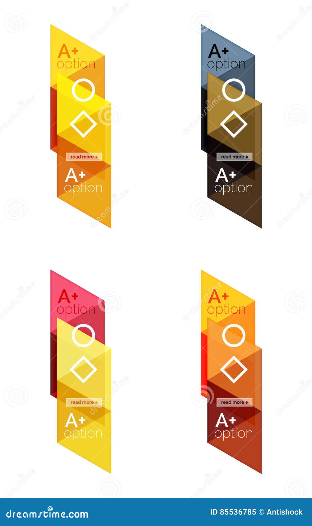 Vector Set of Colorful Geometric Infographics Stock Vector ...