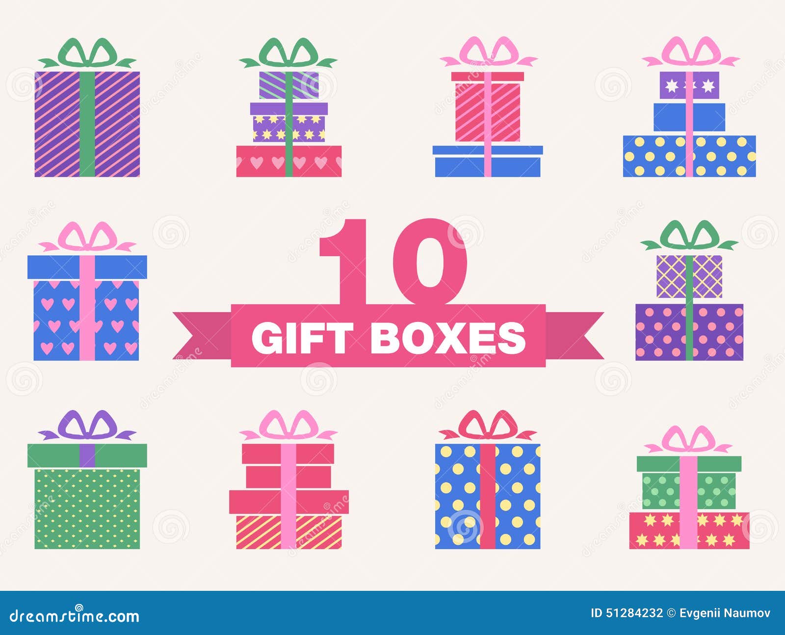 Vector Set of Colorful Gift Box Symbols Stock Vector - Illustration of ...