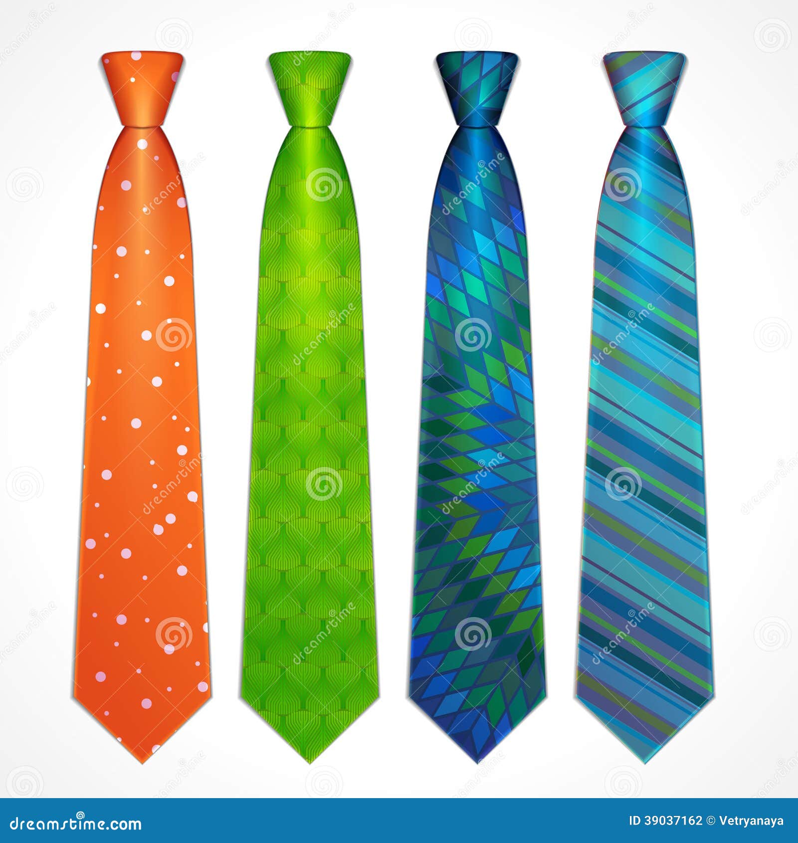 Vector Set of Colorful Neckties Stock Illustration - Illustration of ...