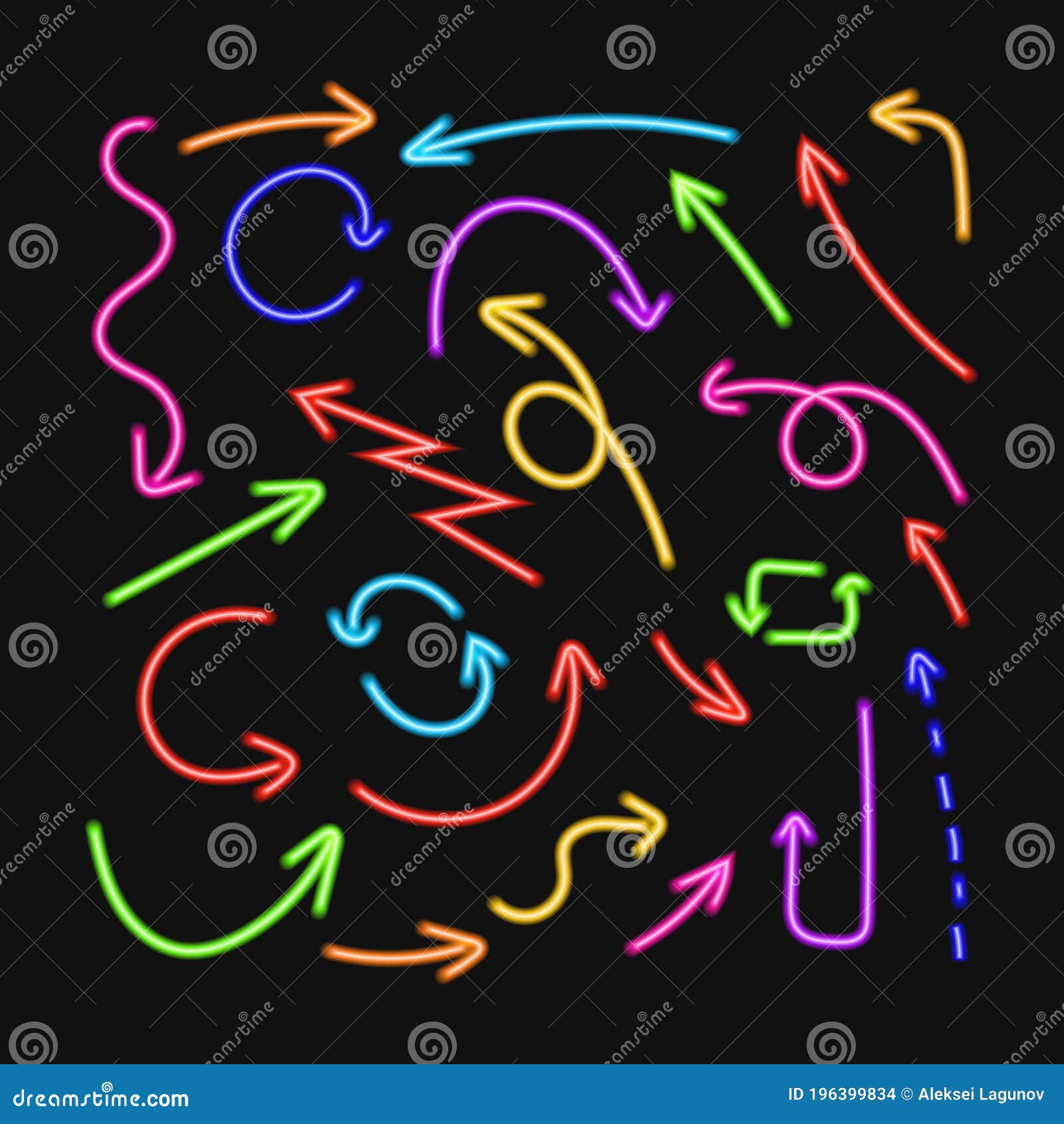 Set Neon Arrows Of Different Colors Vector Illustration | CartoonDealer ... Set Neon Arrows Of Different Colors Vector Illustration | CartoonDealer ...