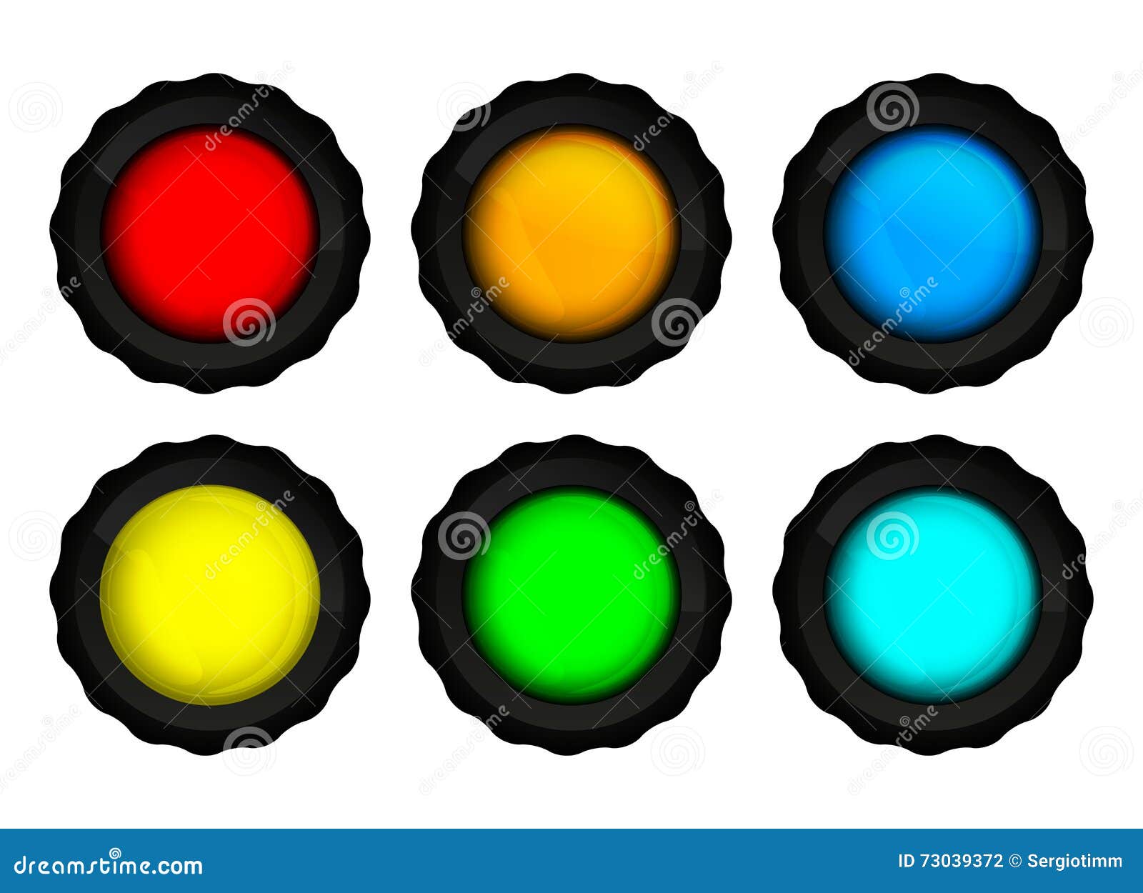 Vector Set of Colorful Round Lights Stock Vector - Illustration of sign ...