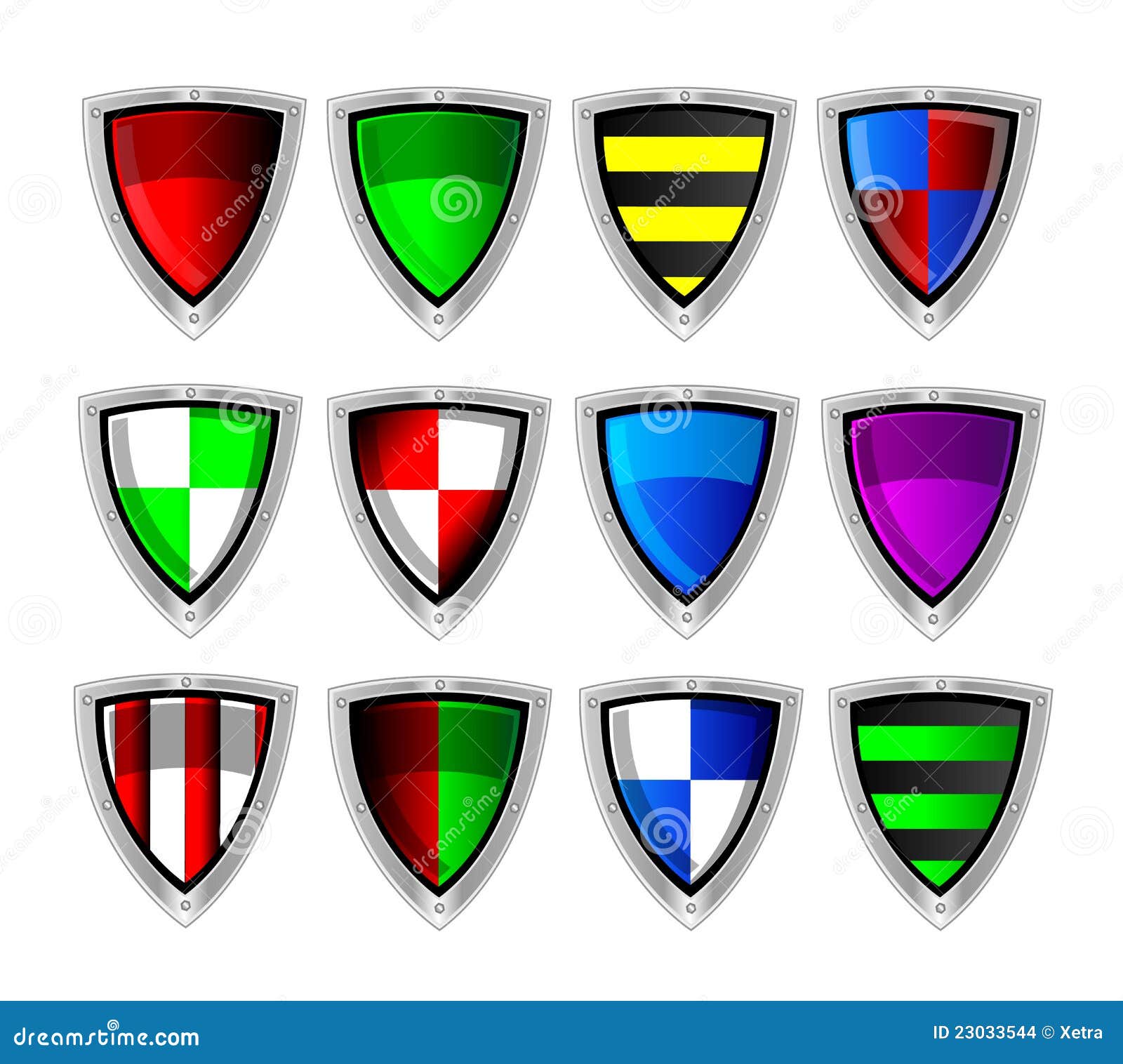 Vector Set of Colorful Shields Stock Vector - Illustration of sign ...