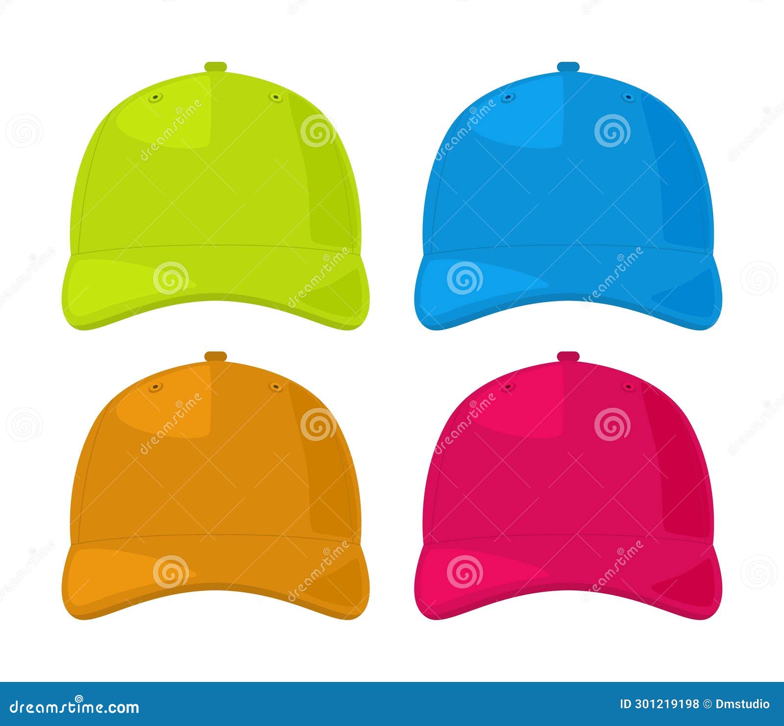 Baseball Cap Front Back And Side View Outline Vector Template ...