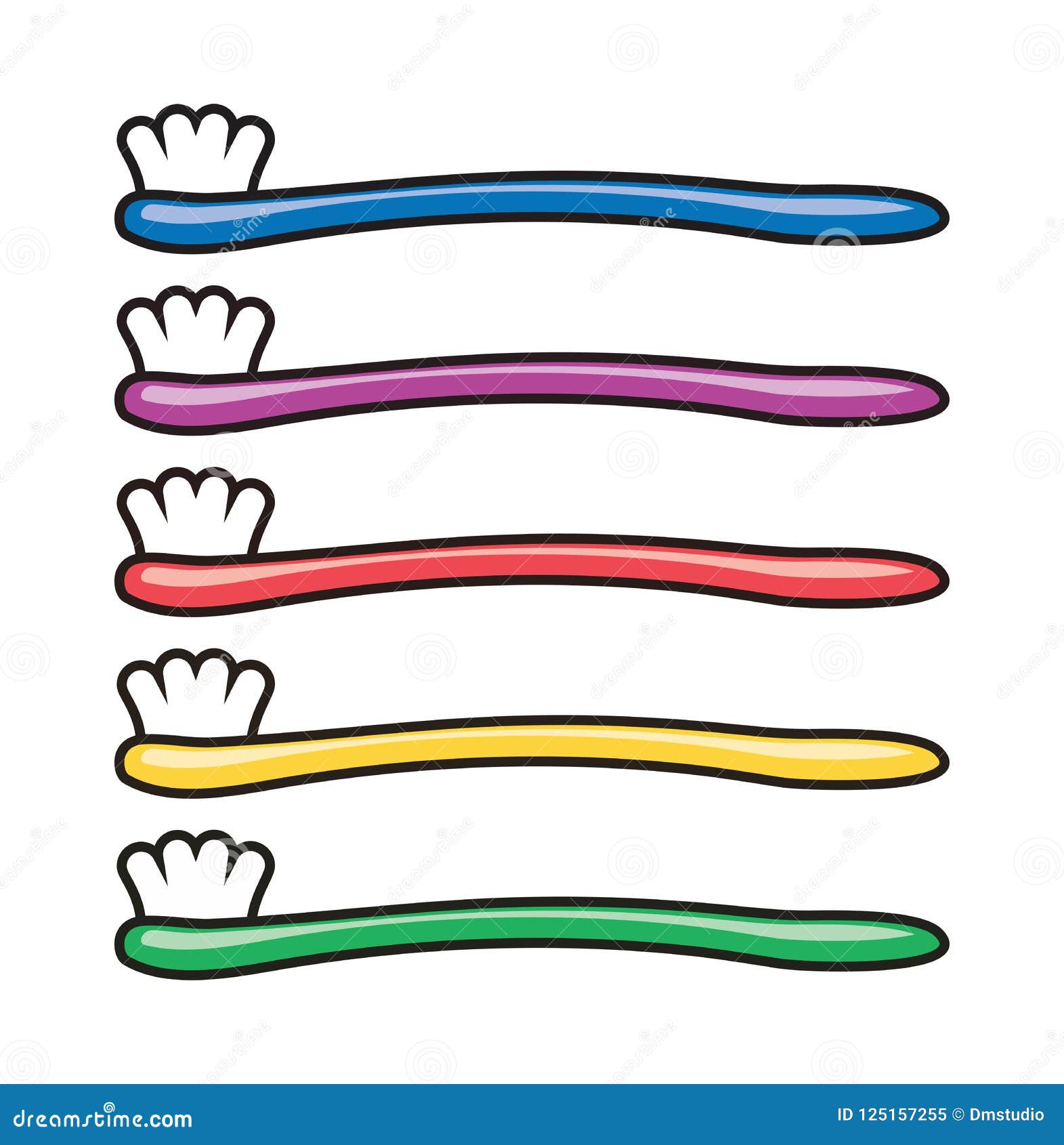 Set Of Colorful Toothbrushes With Toothpaste. Vector | CartoonDealer ... Set Of Colorful Toothbrushes With Toothpaste. Vector | CartoonDealer ...