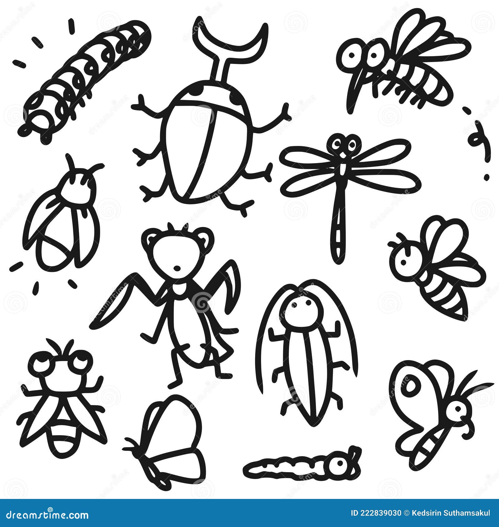 Insect Doodle Art Vector Illustration | CartoonDealer.com #71204600