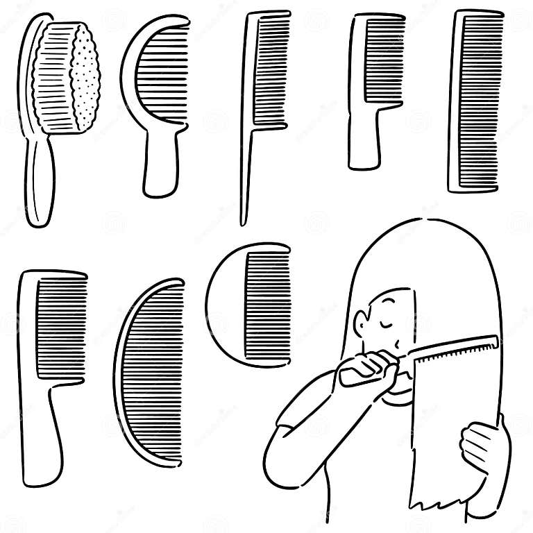 Vector set of comb stock vector. Illustration of artwork - 188654796