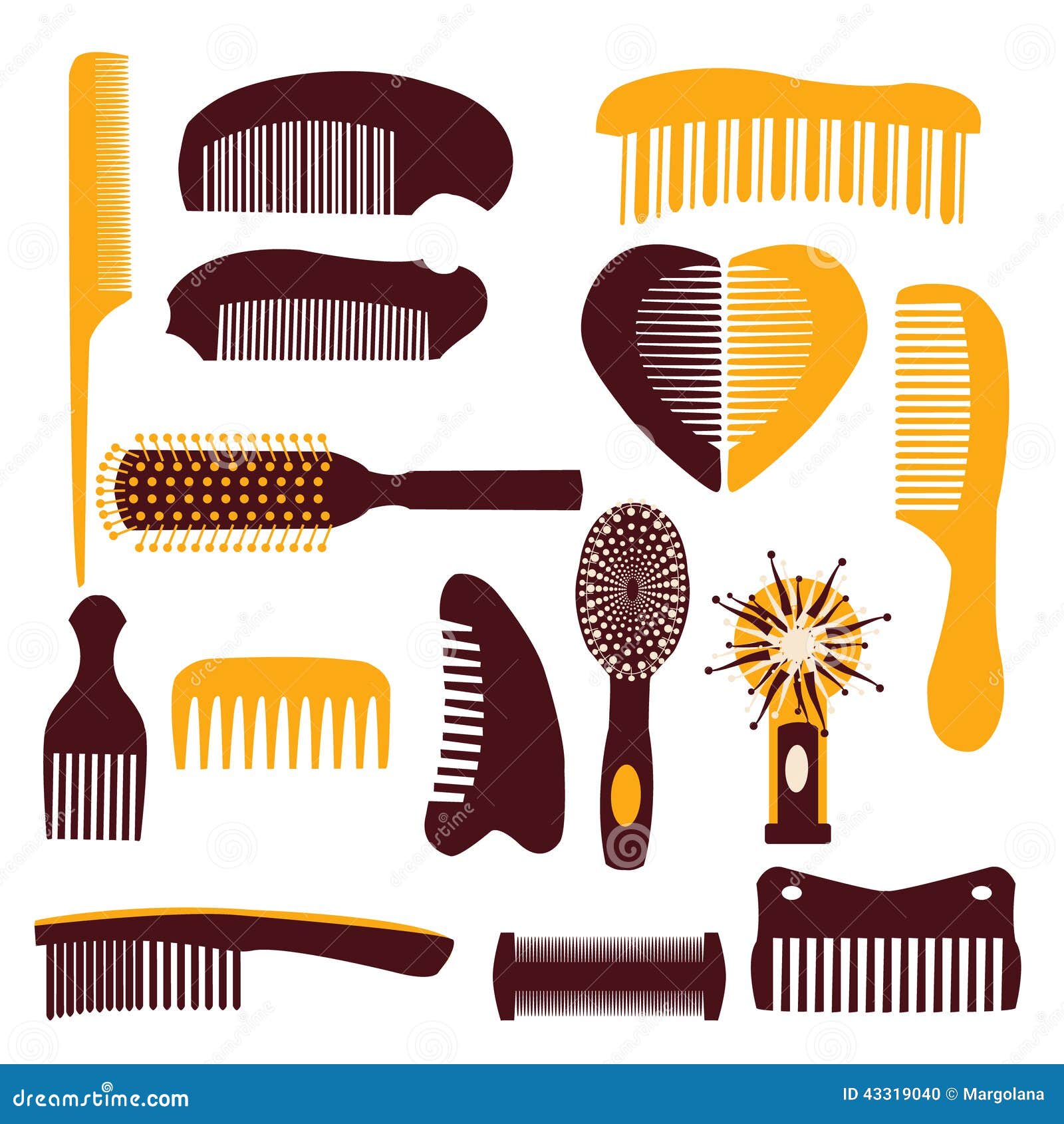 Vector Set of Combs on a White Background Stock Vector - Illustration ...