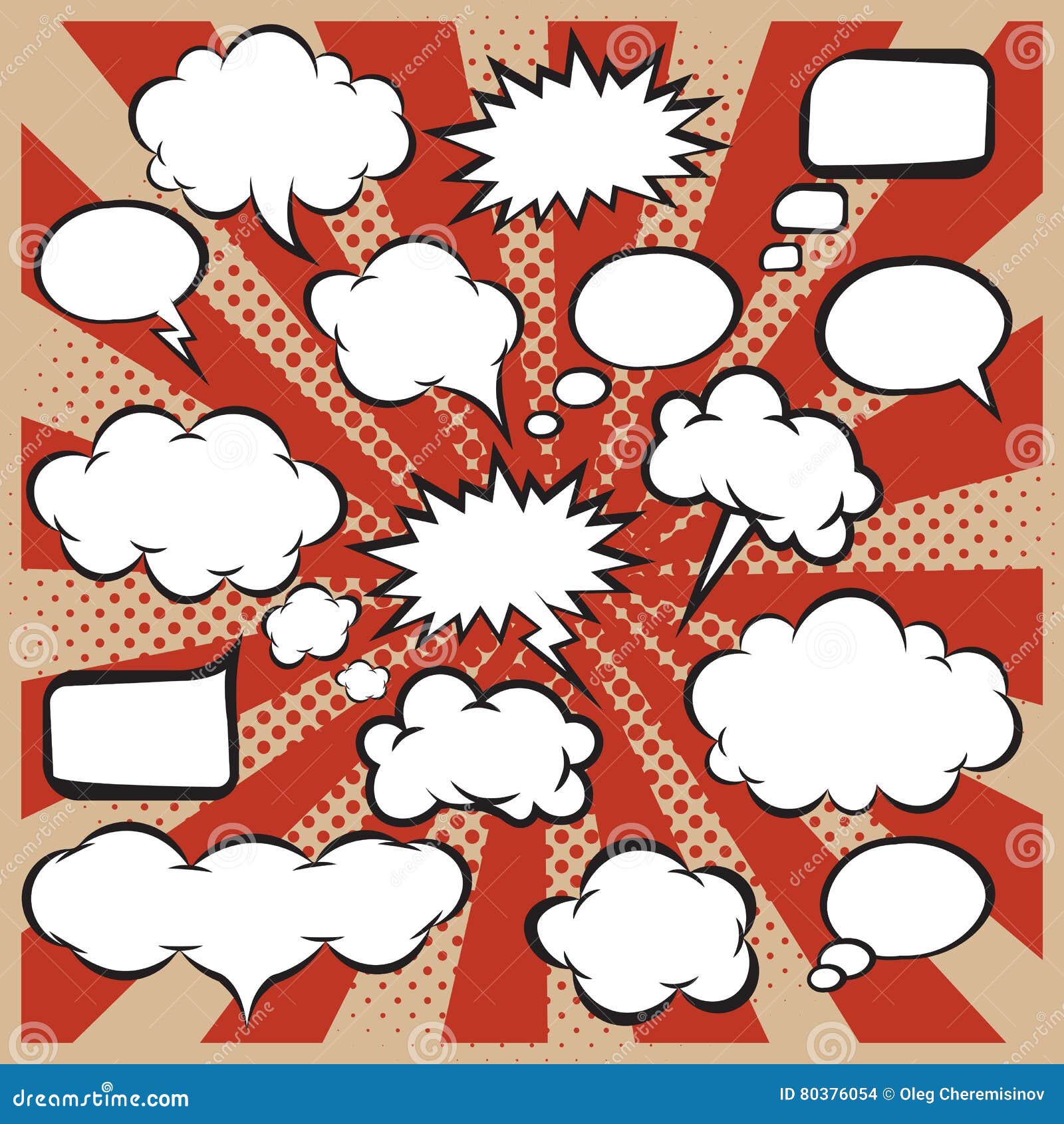 Vector Set of Comic Speech Bubbles in Pop-art Style. Stock Vector ...