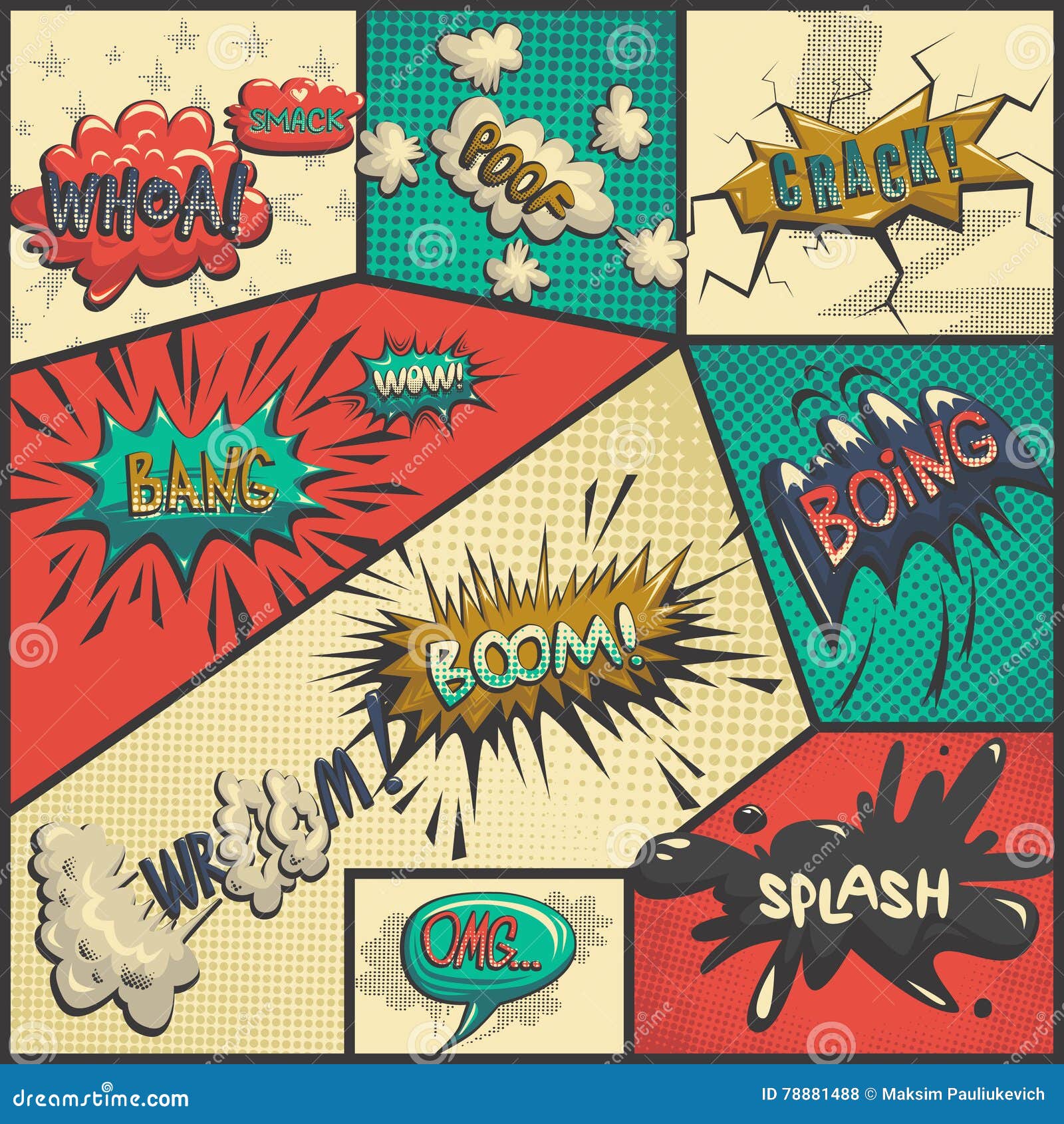 Vector set of comics icons stock vector. Illustration of chatting ...