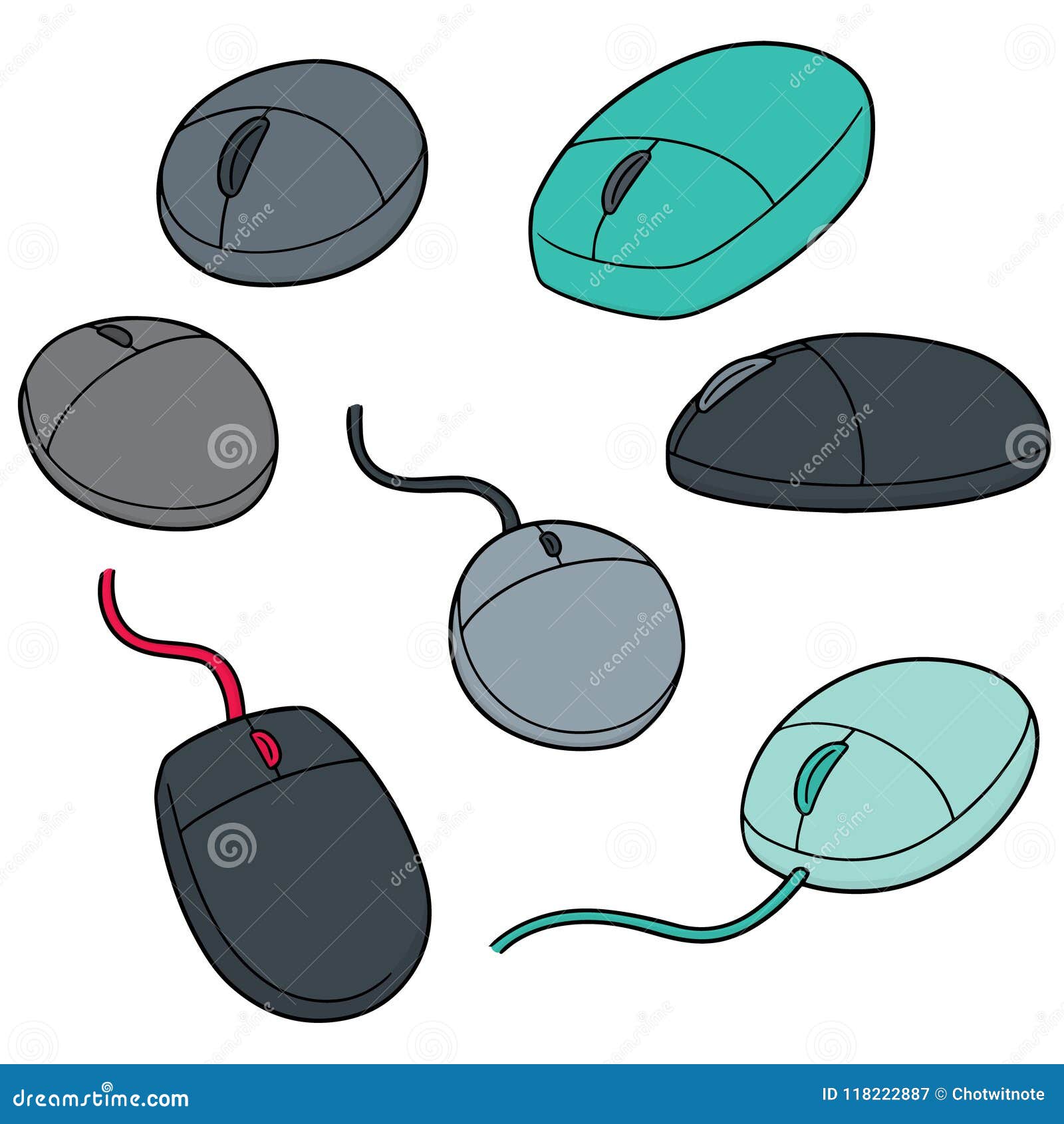 Vector Set of Computer Mouse Stock Vector - Illustration of sign ...