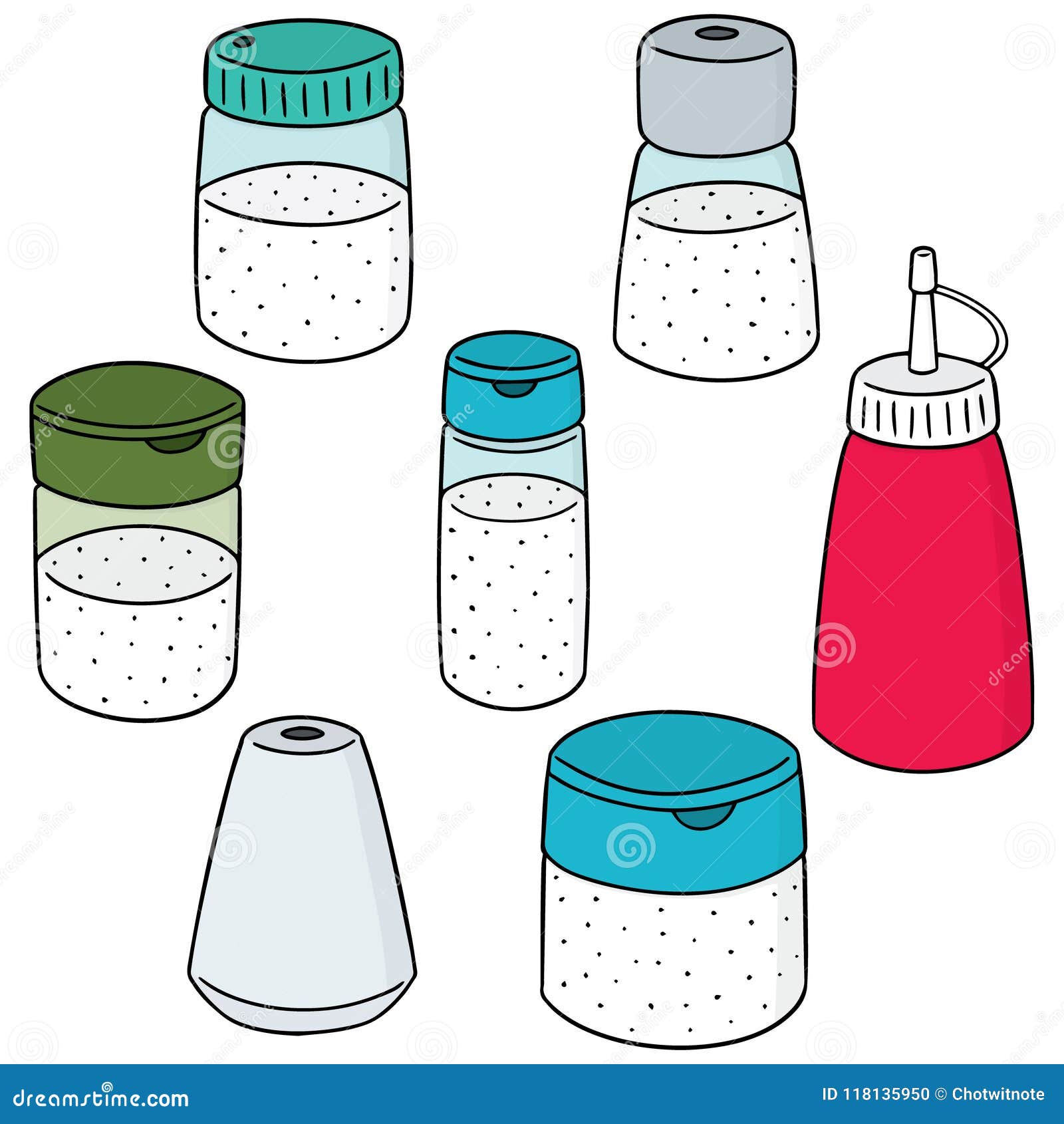 Vector Set of Condiment Bottle Stock Vector - Illustration of condiment ...