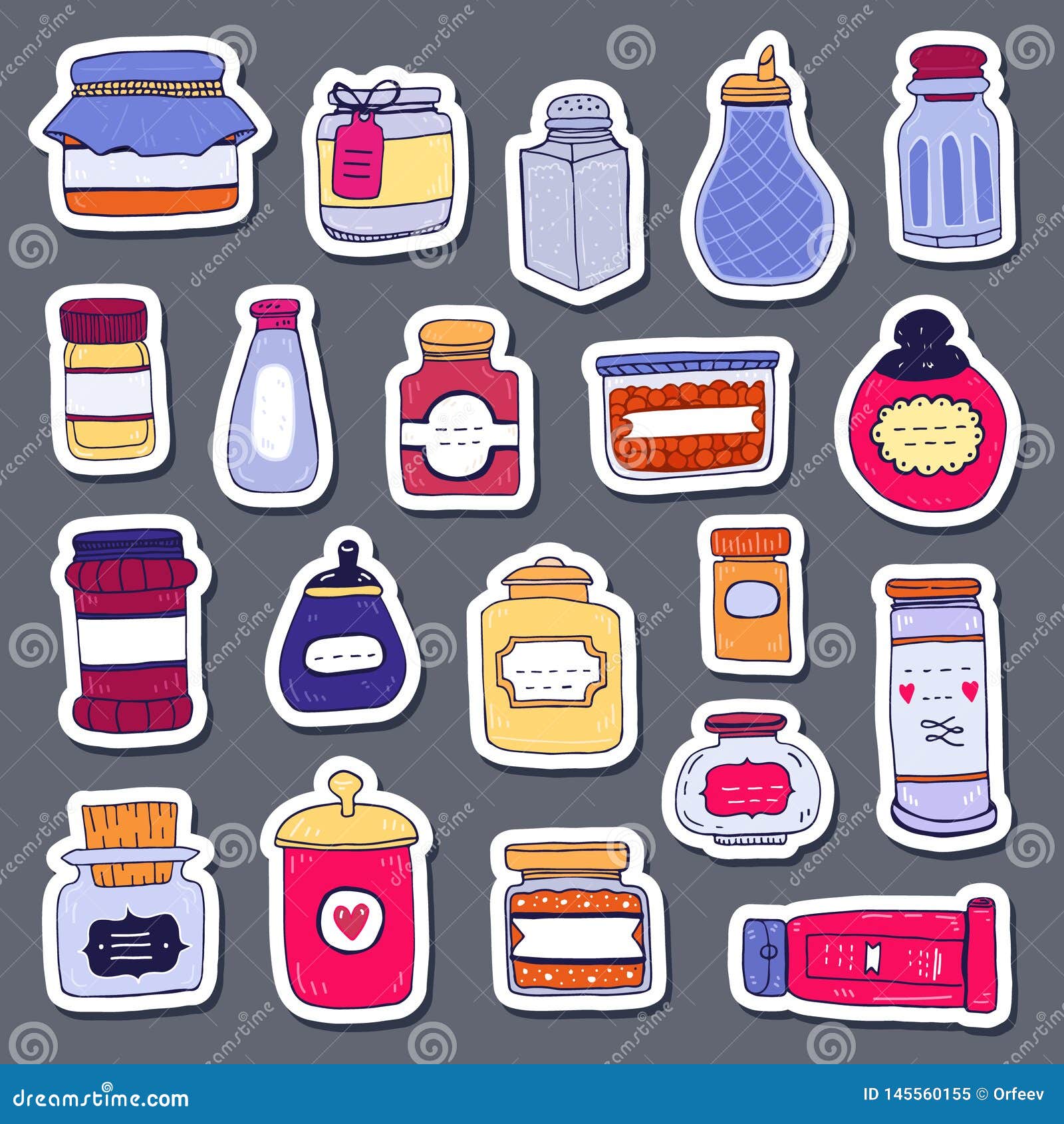 Hand Draw Vector Set of Condiment Bottle Sketch. Stock Vector ...