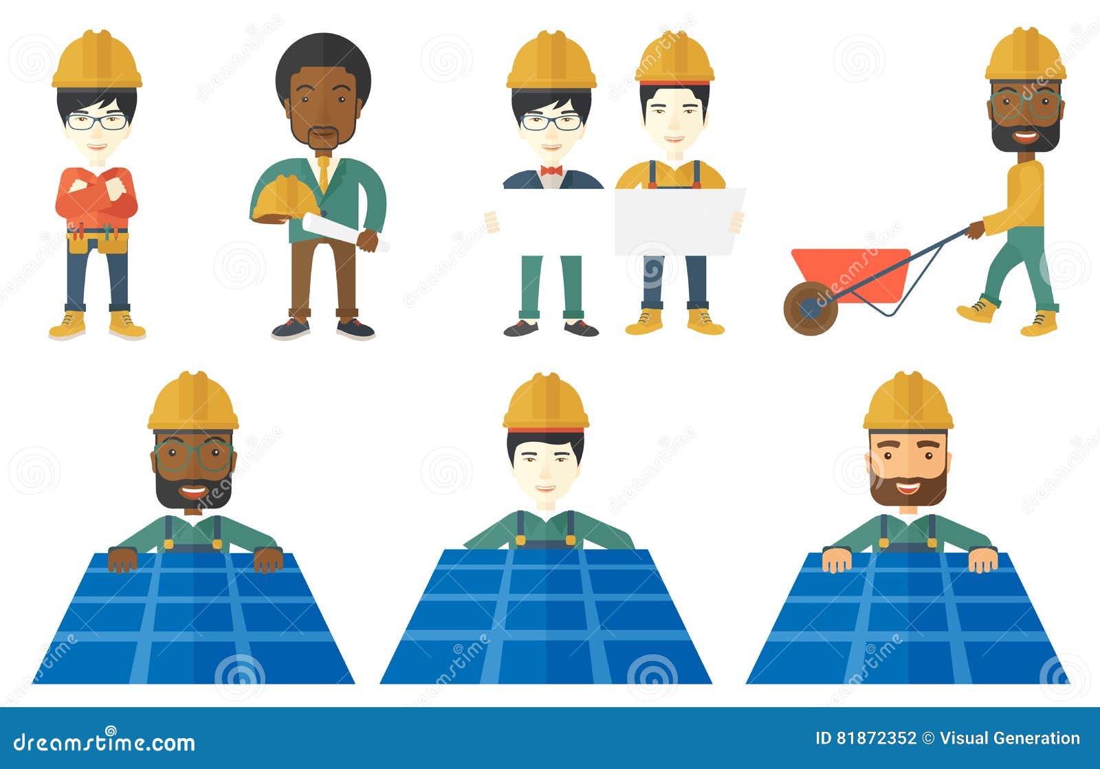 Vector Set of Constructors and Builders Characters Stock Vector ...