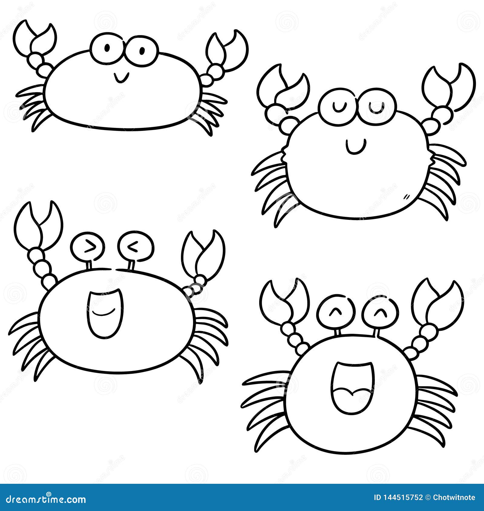 Vector set of crab stock vector. Illustration of claw - 144515752