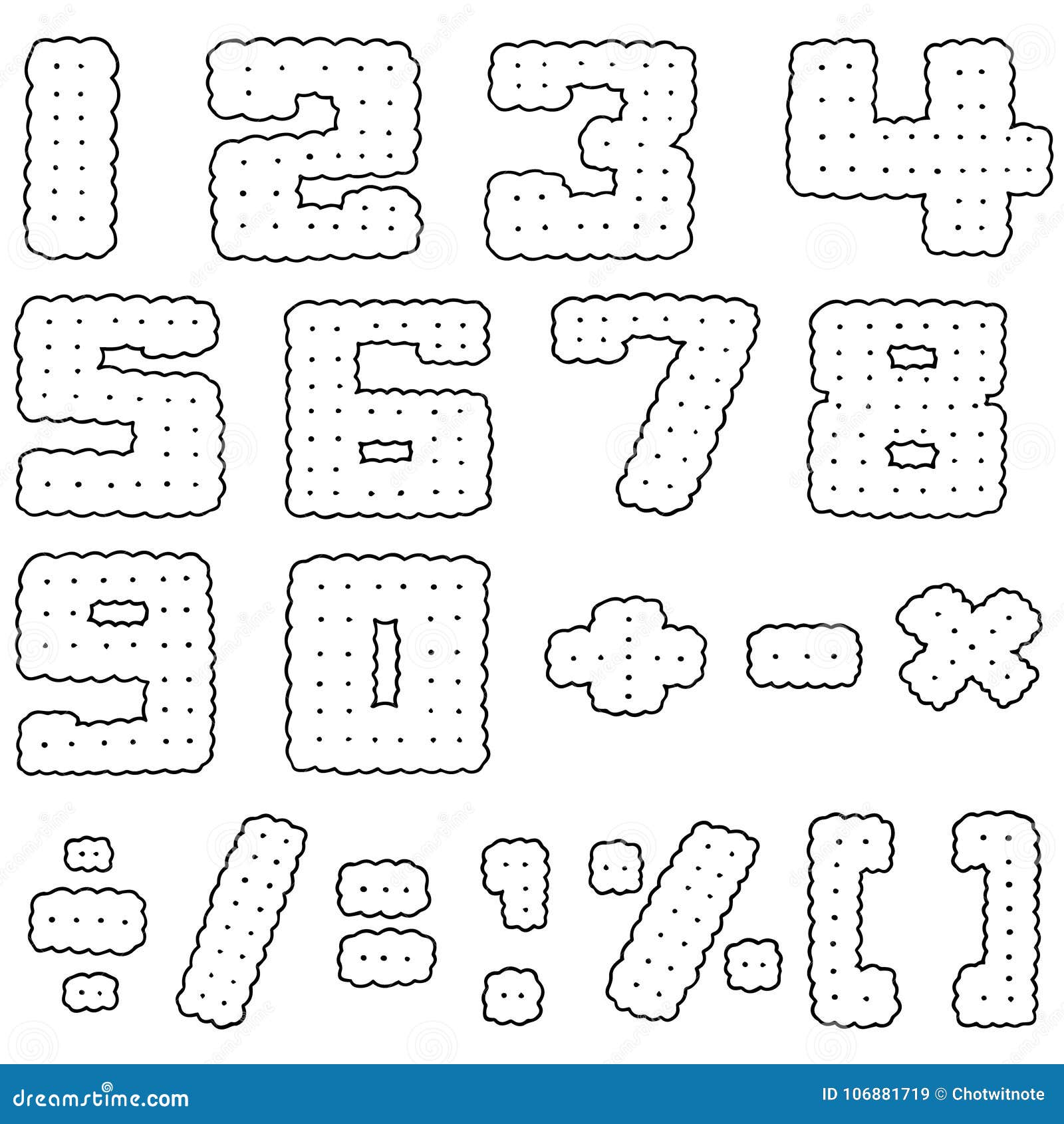 Vector Set of Cracker Number Stock Vector - Illustration of five, eight ...