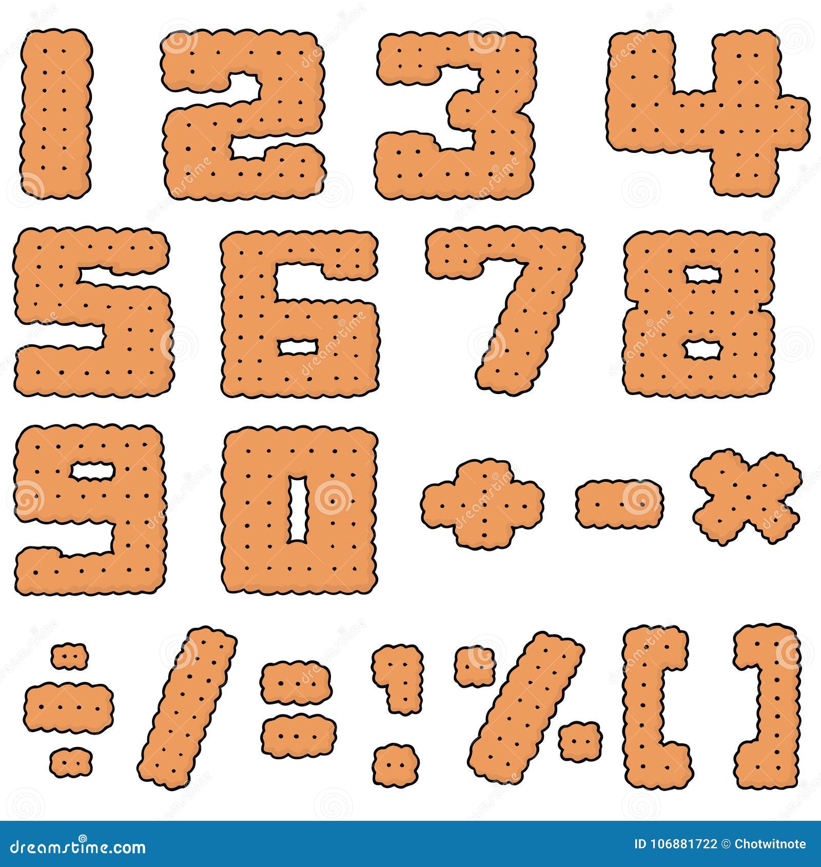 Vector Set of Cracker Number Stock Vector - Illustration of design ...