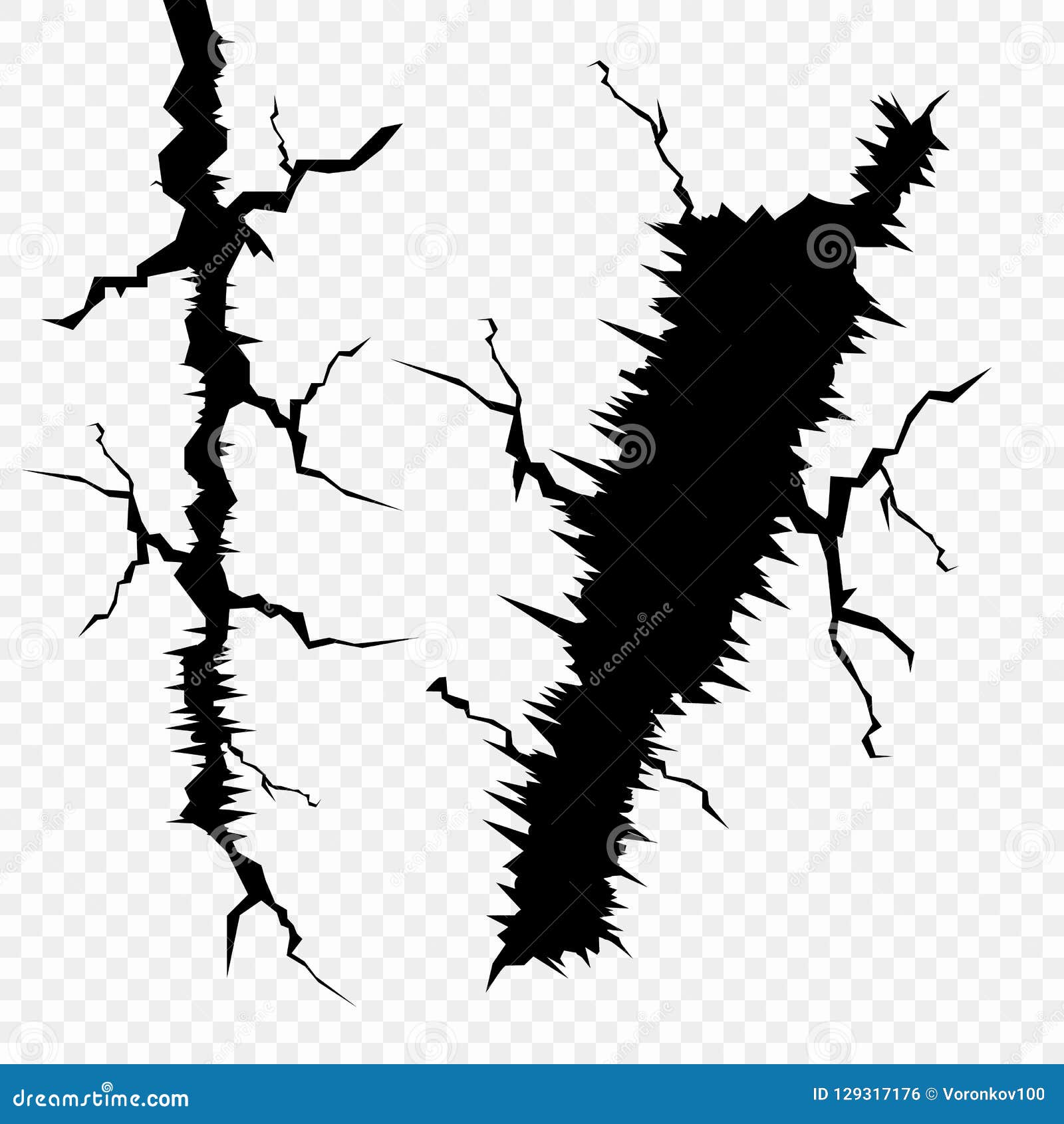 Vector Set Of Cracks In The Surface. The Elements Of A Fault In The ...